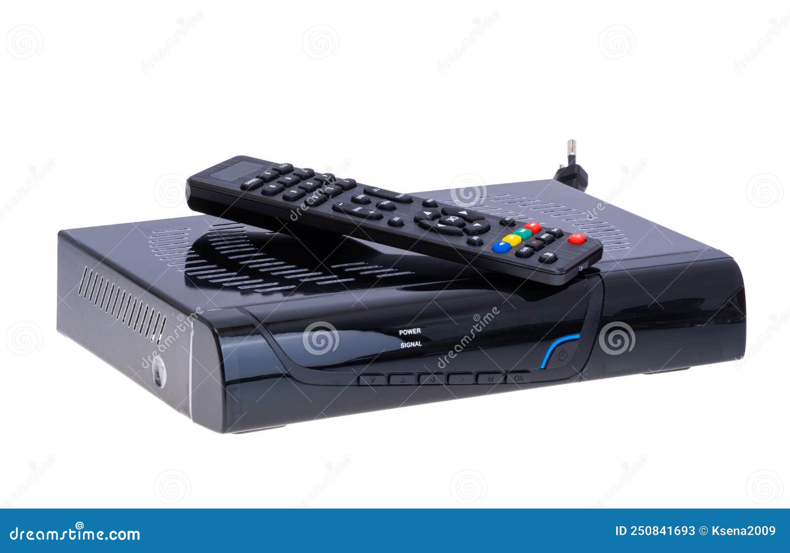 Television Tuner with Remote Control Isolated Stock Image - Image of ...