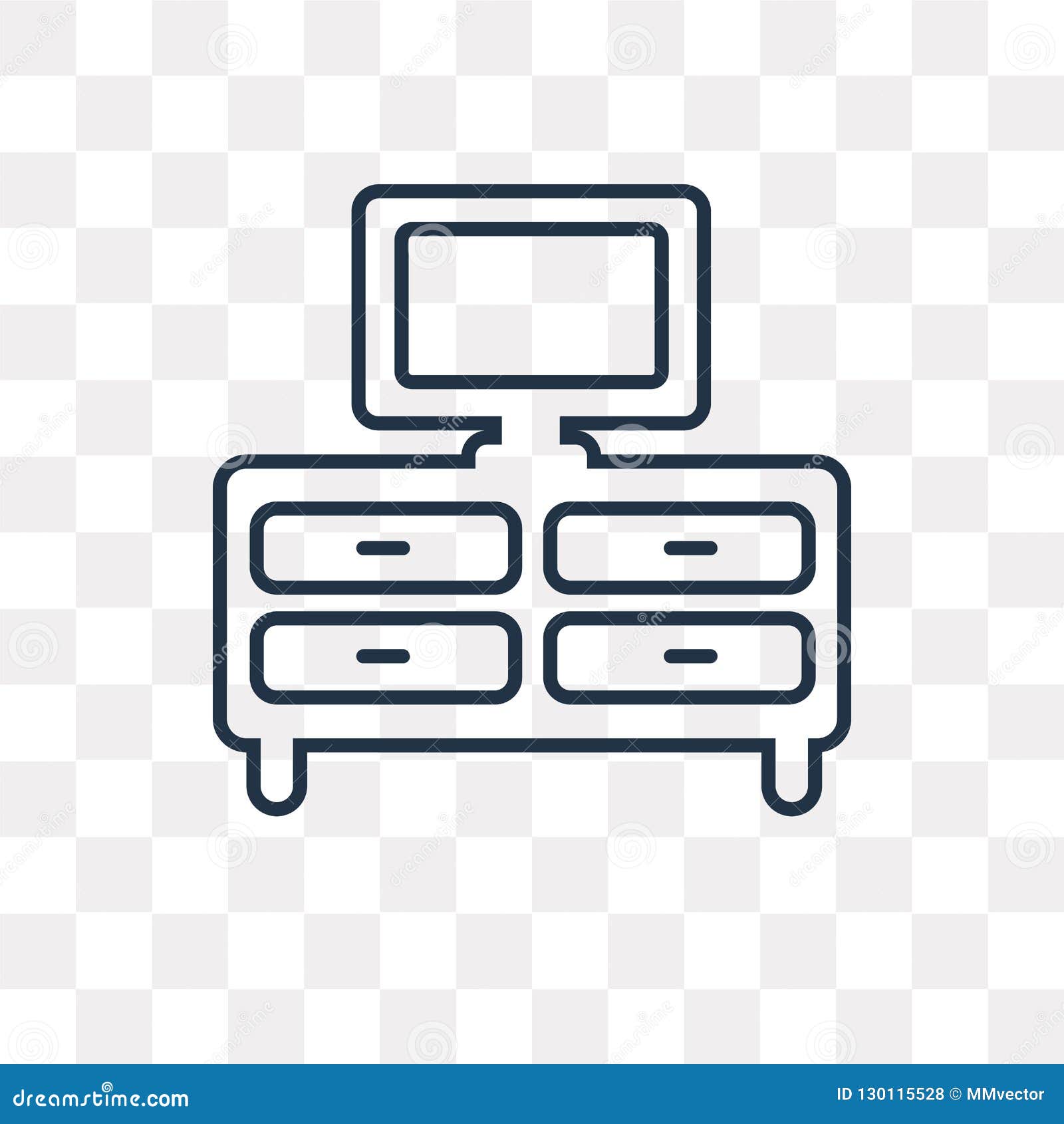 Television Vector Icon Isolated on Transparent Background, Linear ...