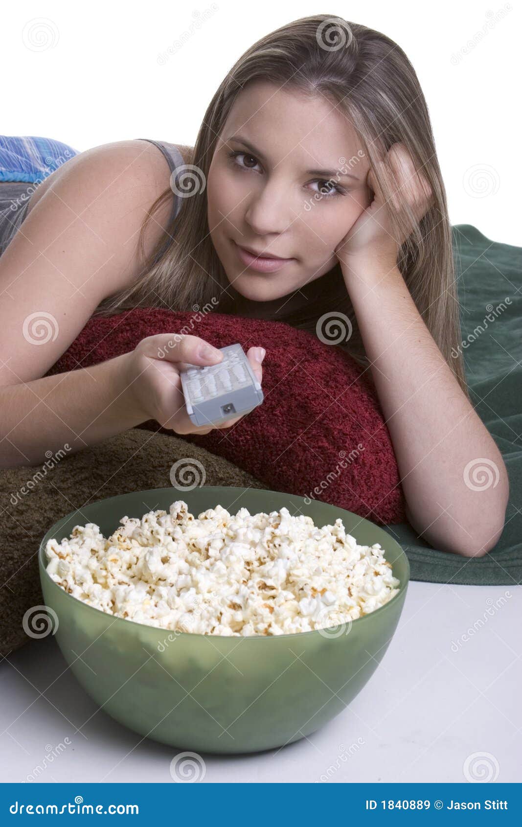 Television Woman stock image. Image of remote, entertainment - 1840889