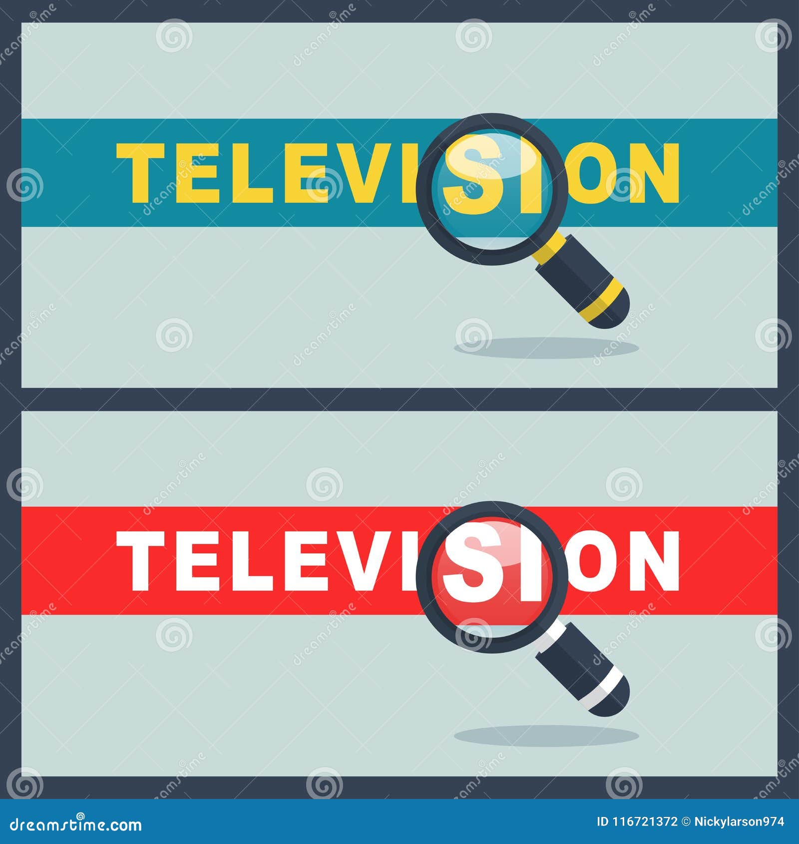 Television Word with Magnifier Concept Stock Vector - Illustration of ...