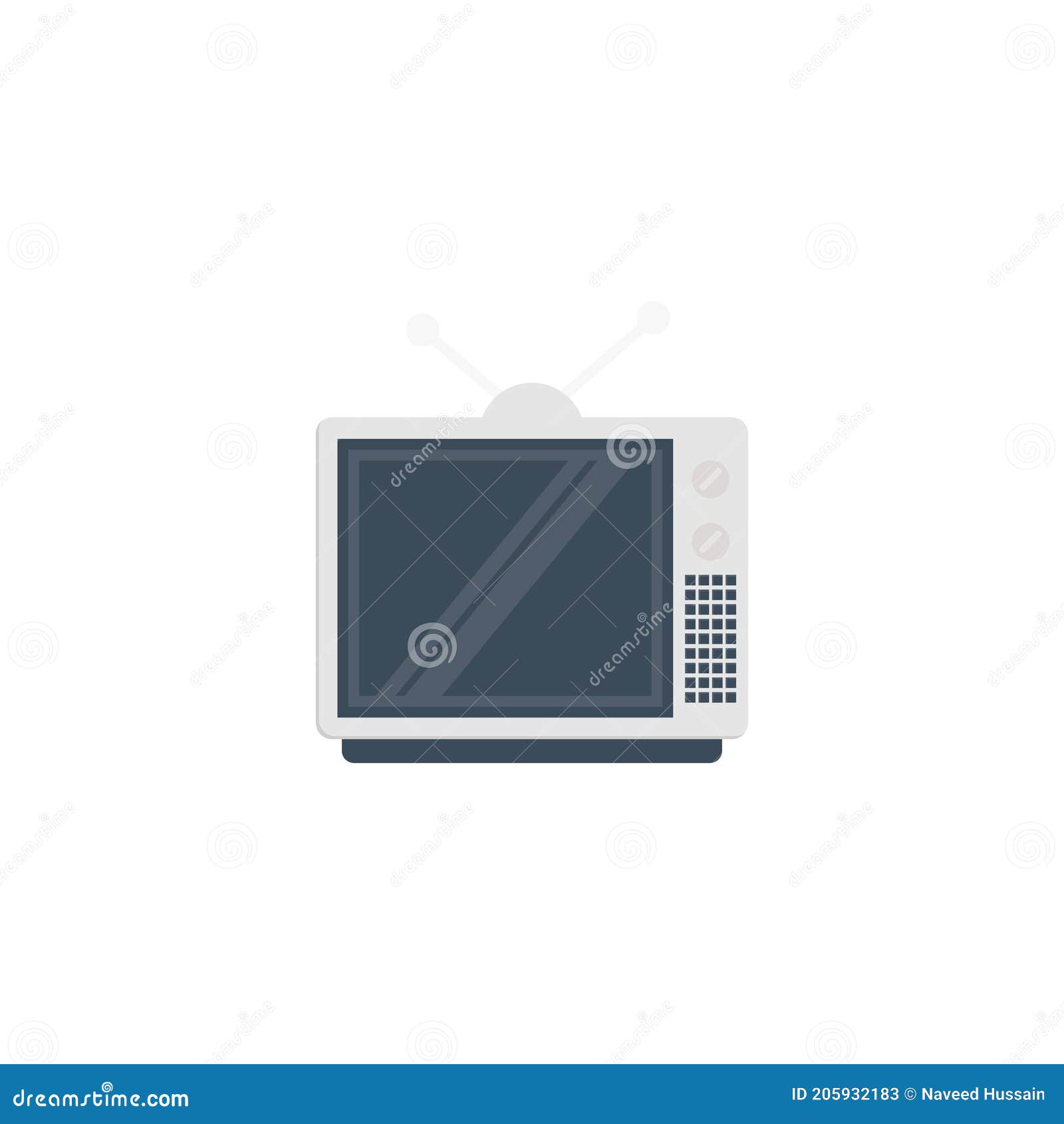 Televison Vector Flat Colour Icon Stock Vector - Illustration of ...