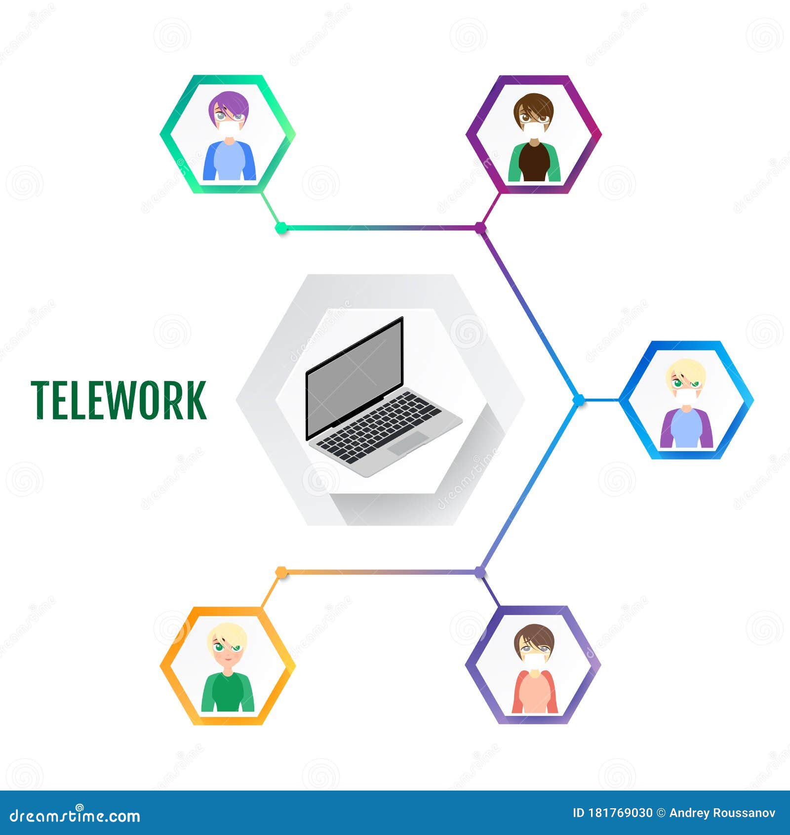 Telework. Remote Work As a New Work Order and Lifestyle Stock Vector ...