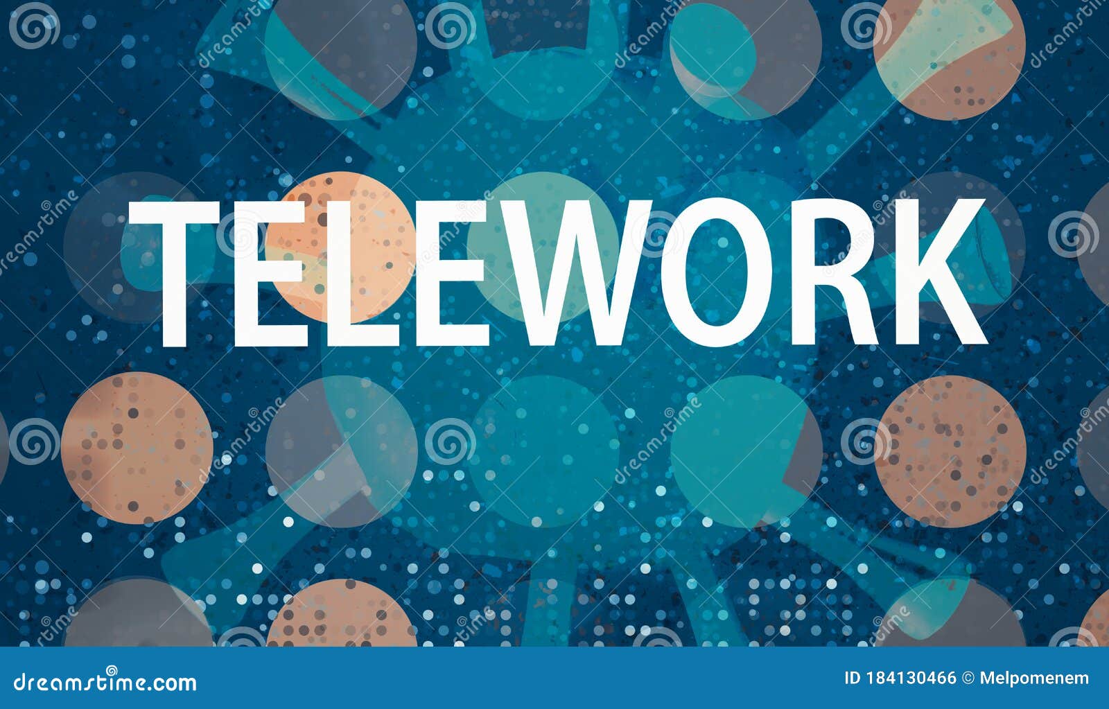 Telework Theme with Abstract Dots Background Stock Illustration ...