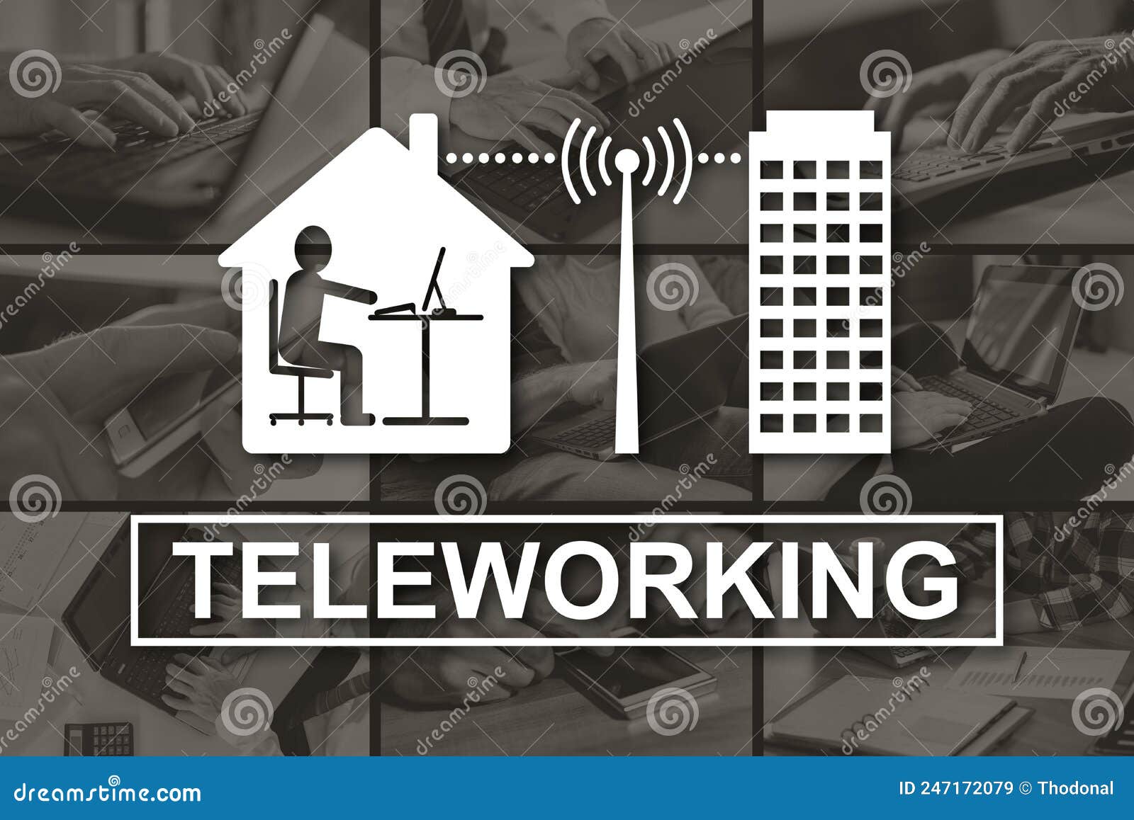 Concept of teleworking stock image. Image of distance - 247172079