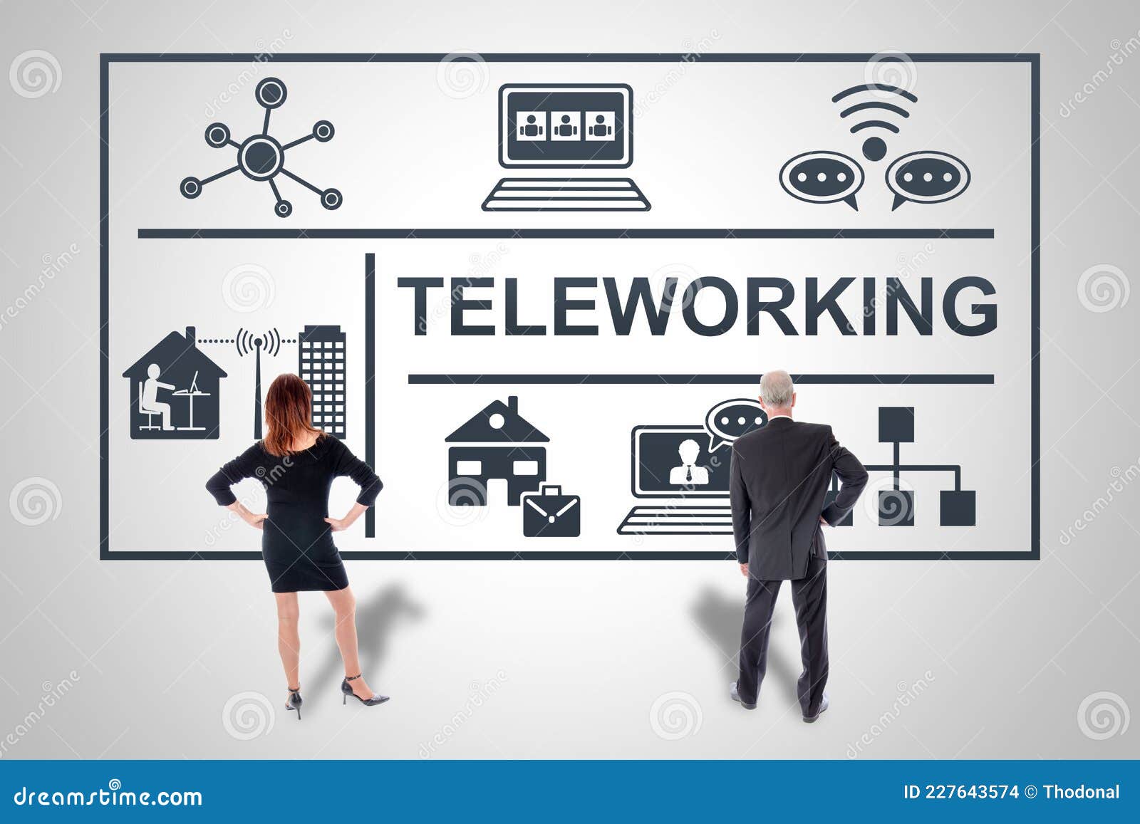 Teleworking Concept Watched by Business People Stock Photo - Image of ...