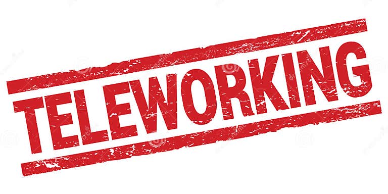 TELEWORKING Text on Red Rectangle Stamp Sign Stock Photo - Image of ...