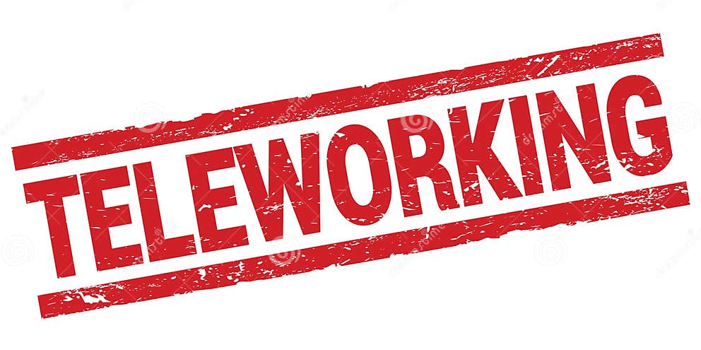 TELEWORKING Text on Red Rectangle Stamp Sign Stock Photo - Image of ...