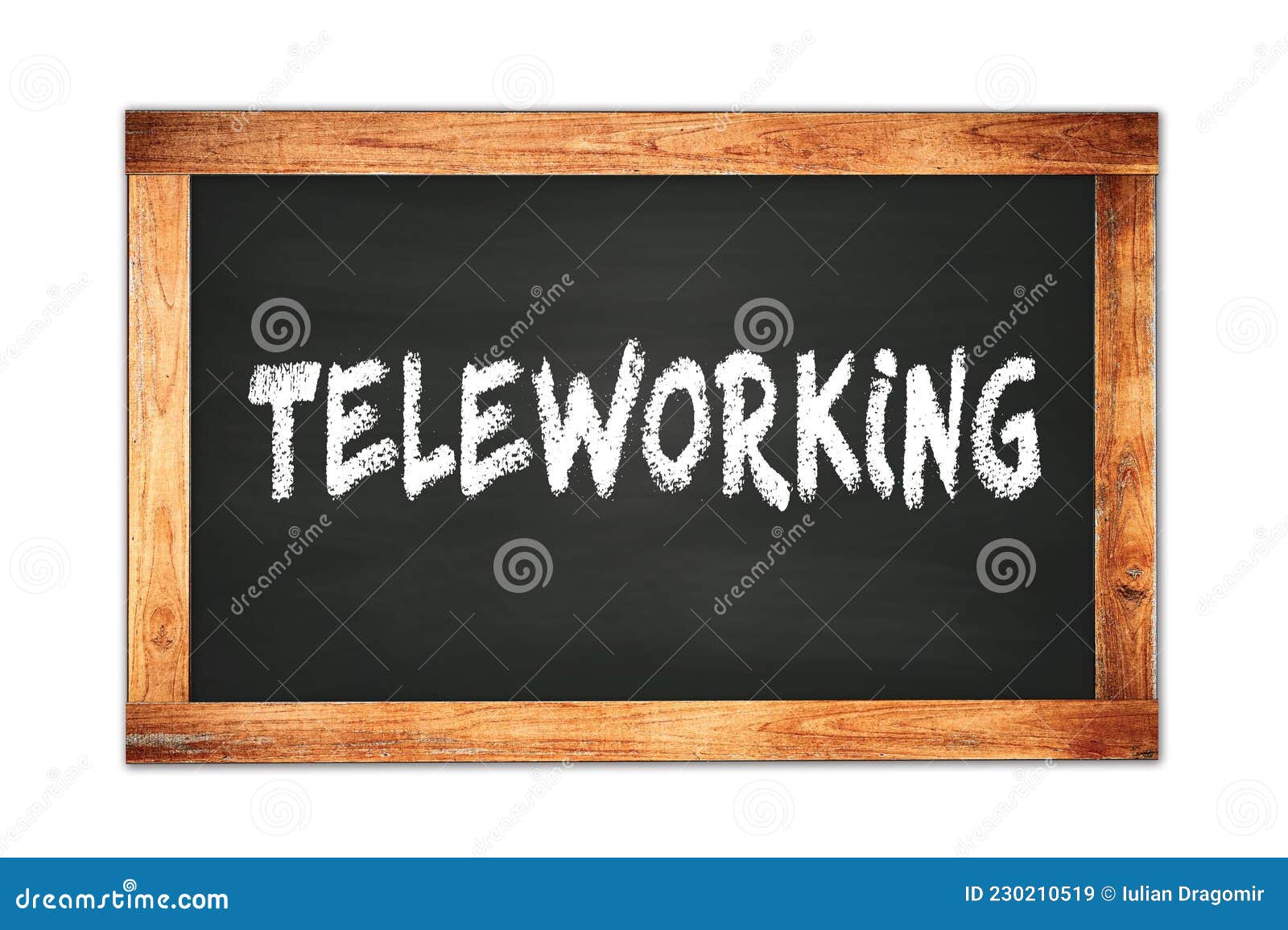 TELEWORKING Text Written on Wooden Frame School Blackboard Stock Image ...