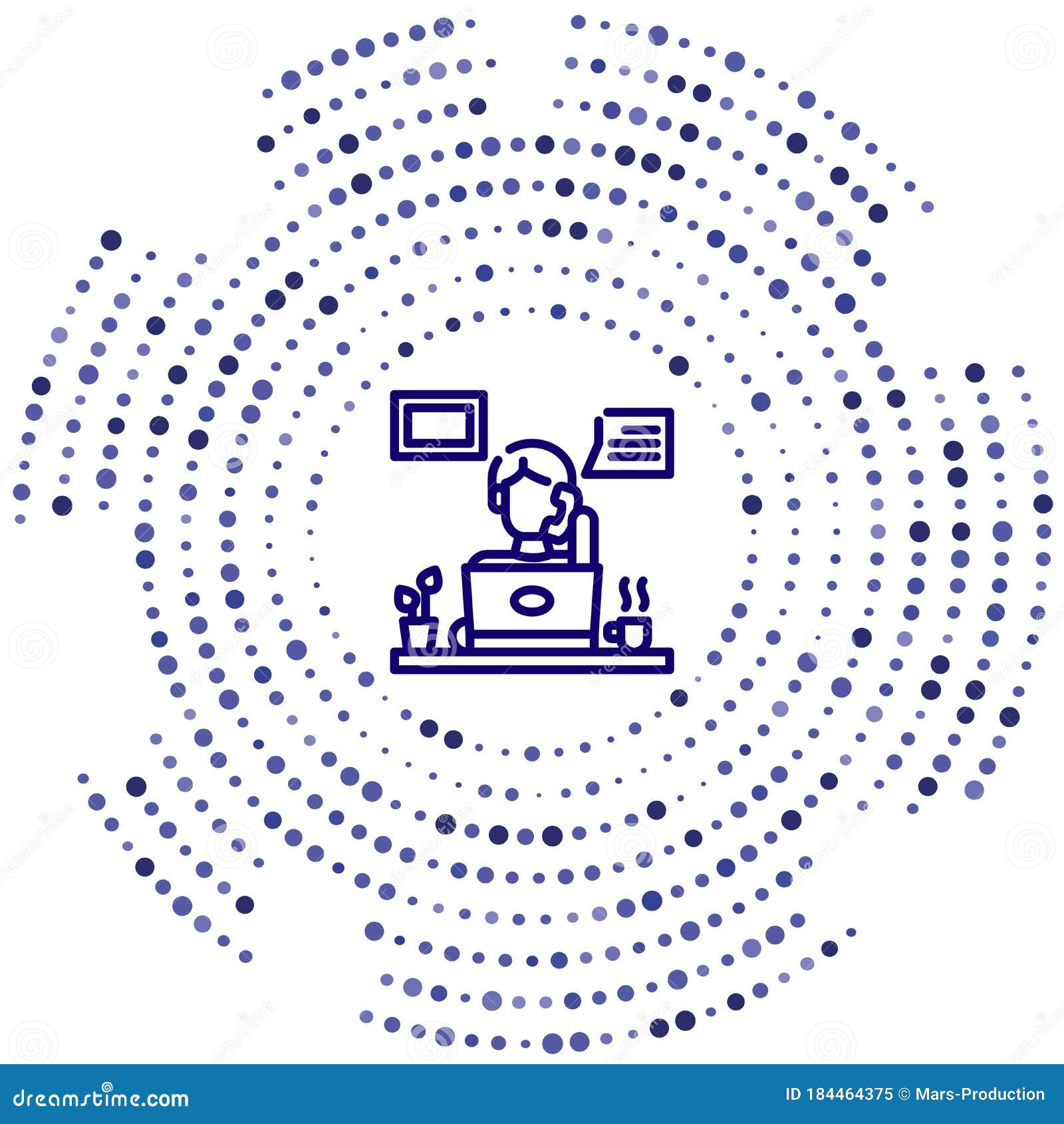 Teleworking Vector Icon. Teleworking Editable Stroke Stock Vector ...