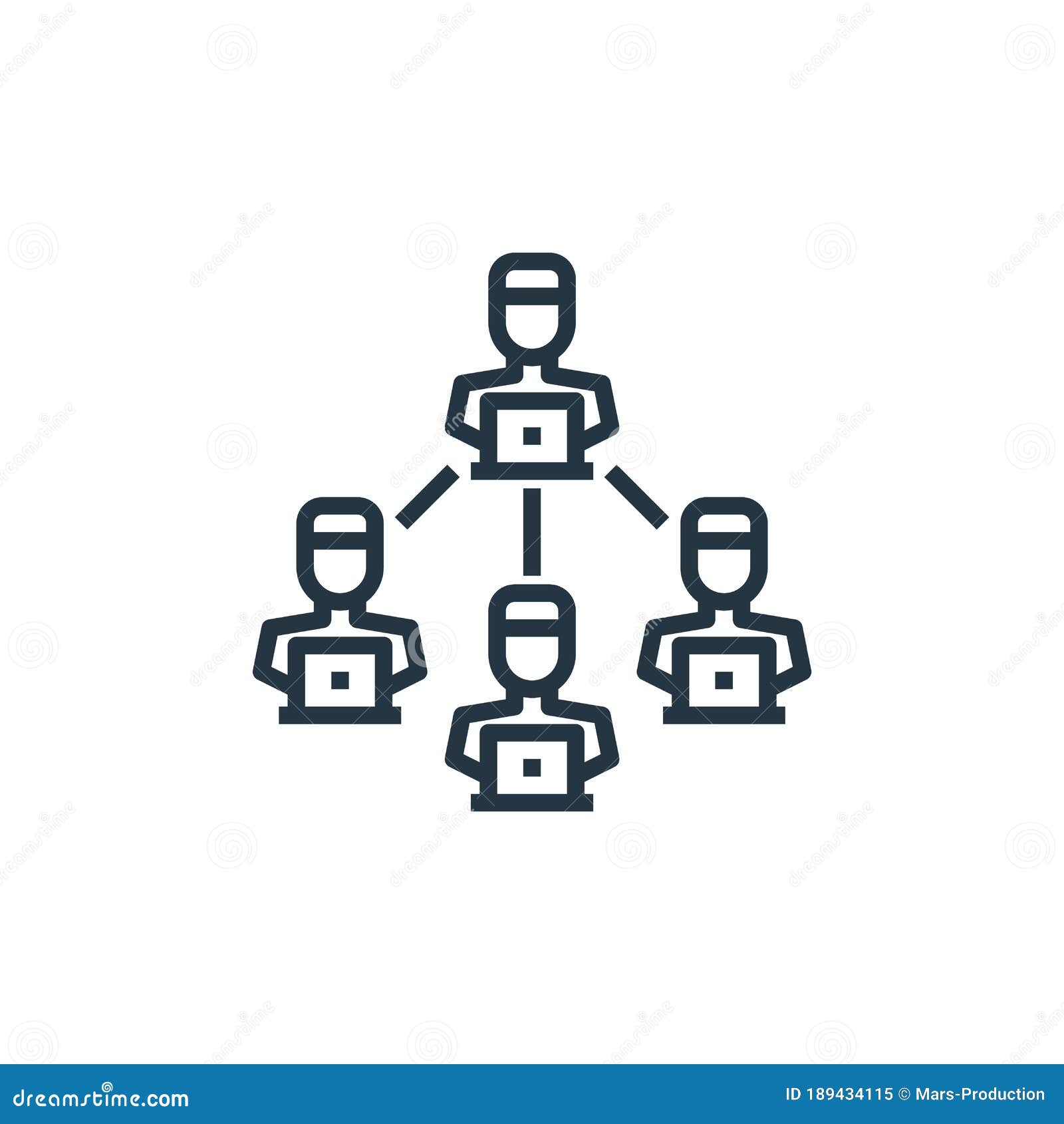 Teleworking Vector Icon Isolated on White Background. Outline, Thin ...