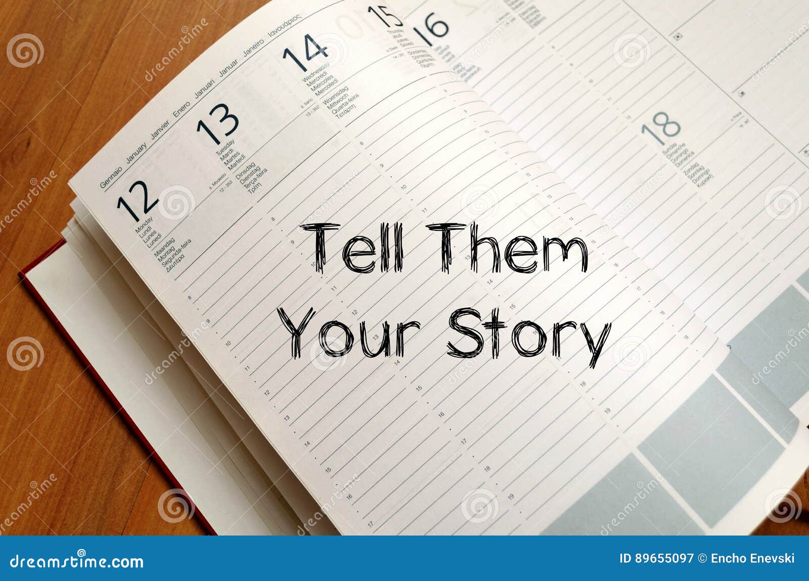 Tell Them Your Story Write on Notebook Stock Image - Image of sign ...