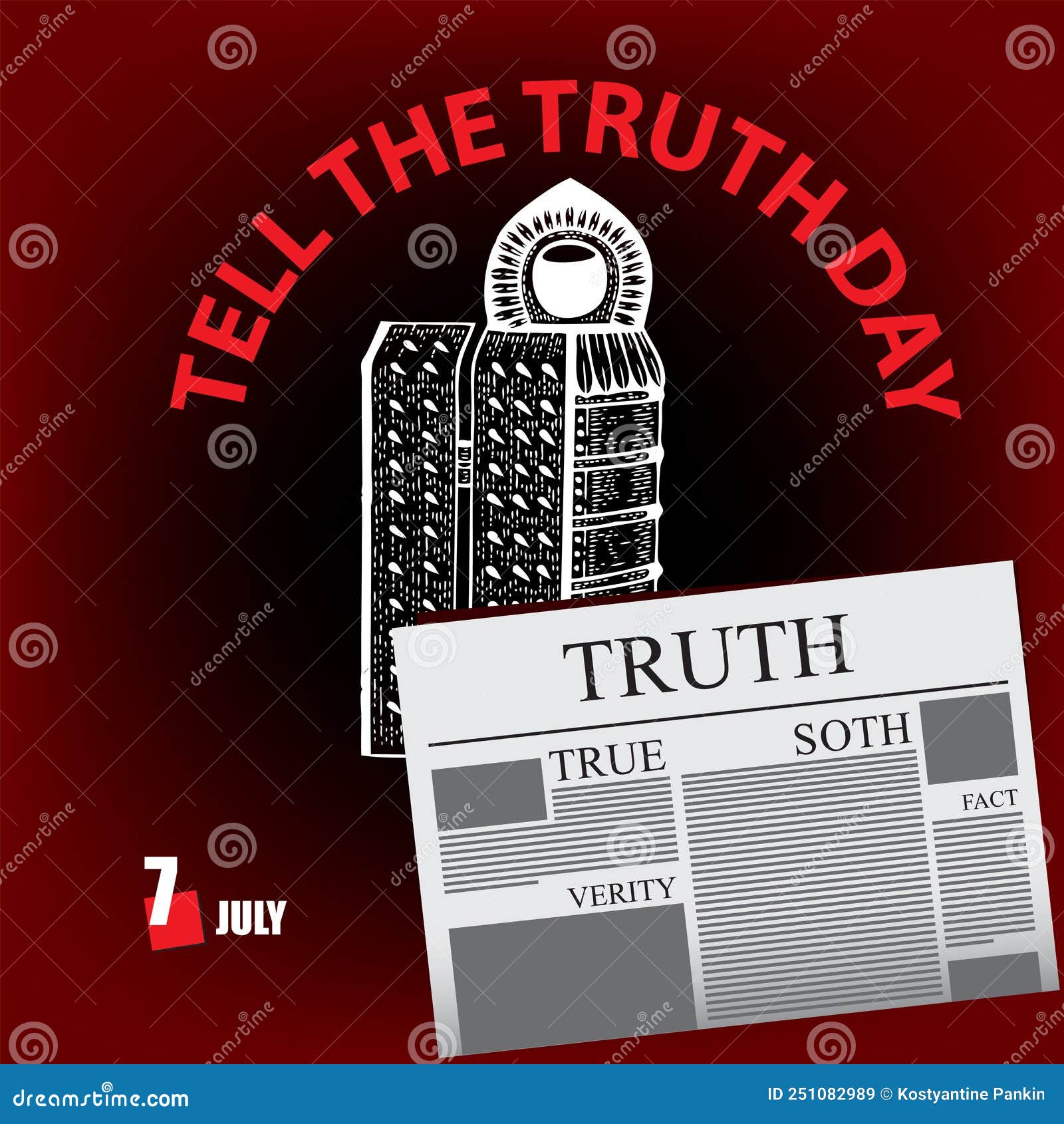 Tell the Truth Day stock vector. Illustration of june - 251082989