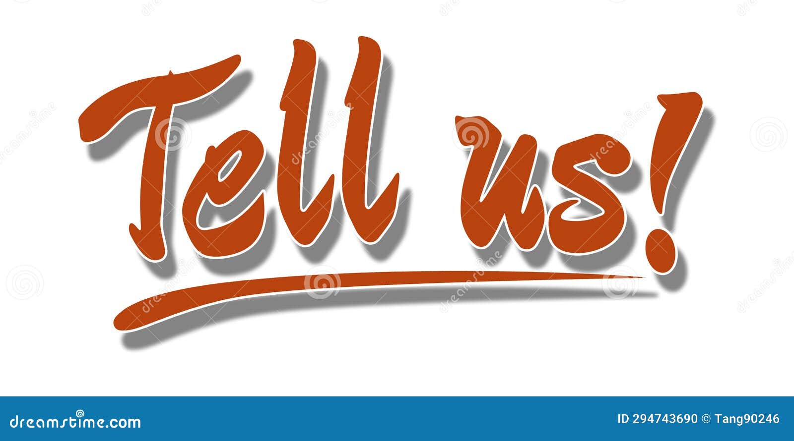 Tell Us Word Isolated on White Background Stock Illustration ...