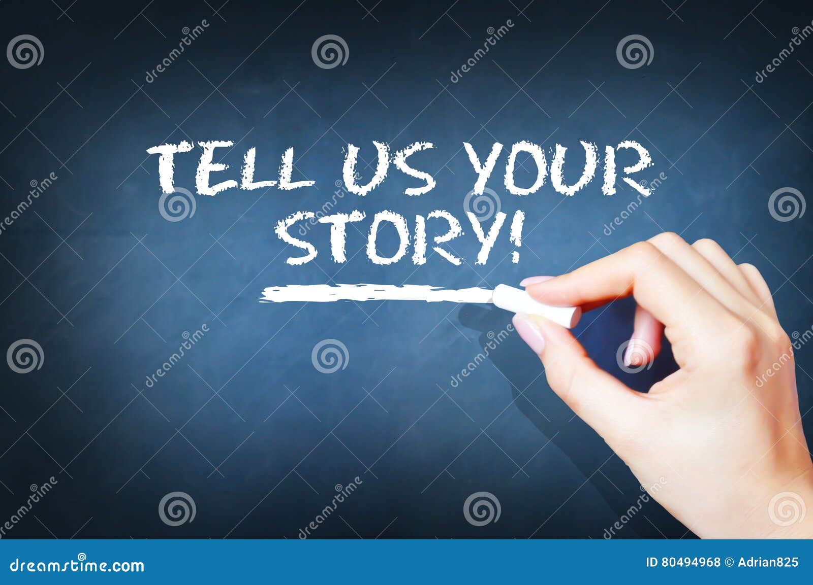 Tell Us Your Story Text on Blackboard Stock Photo - Image of identity ...