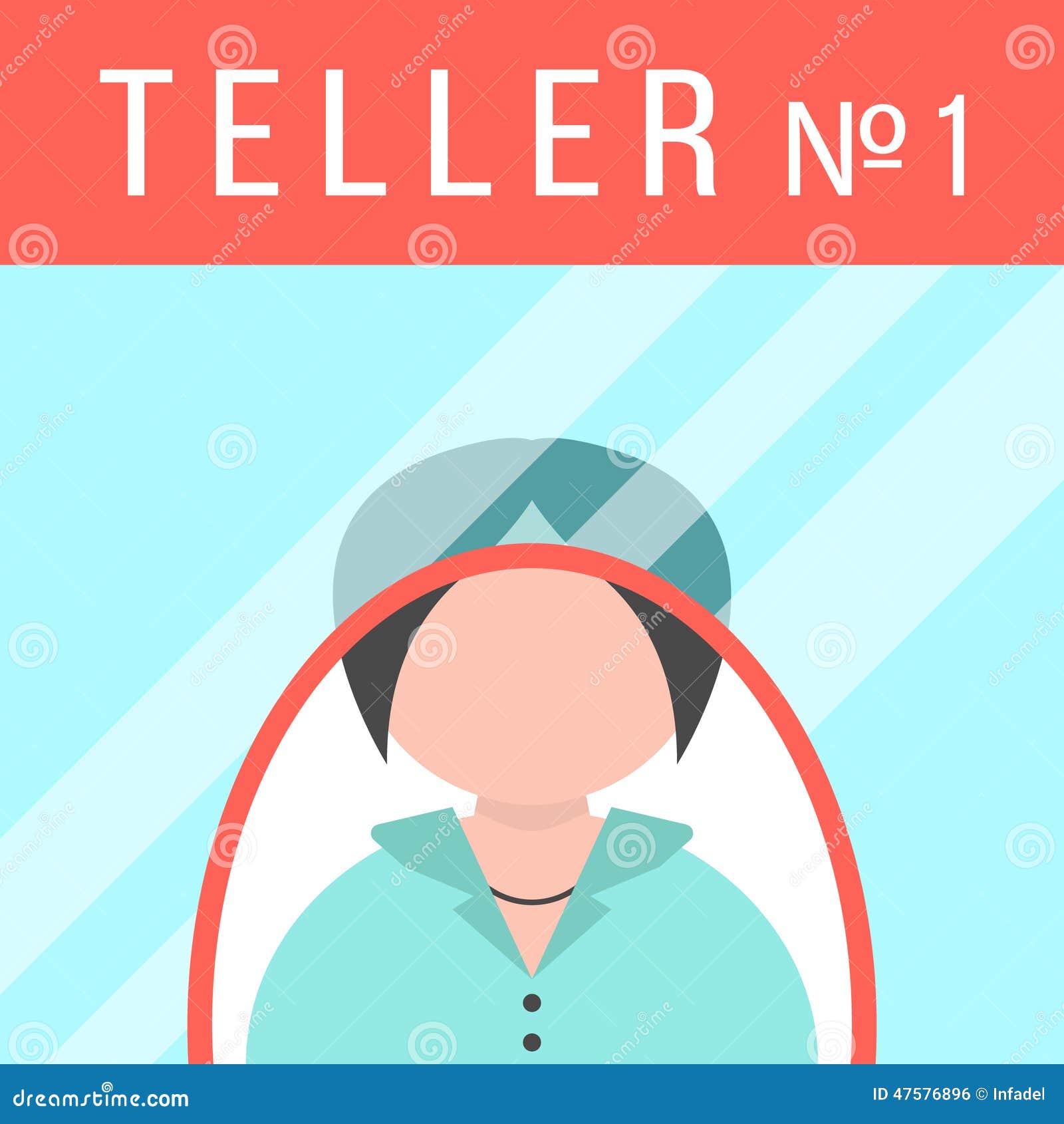 Teller behind the window stock vector. Illustration of banking - 47576896