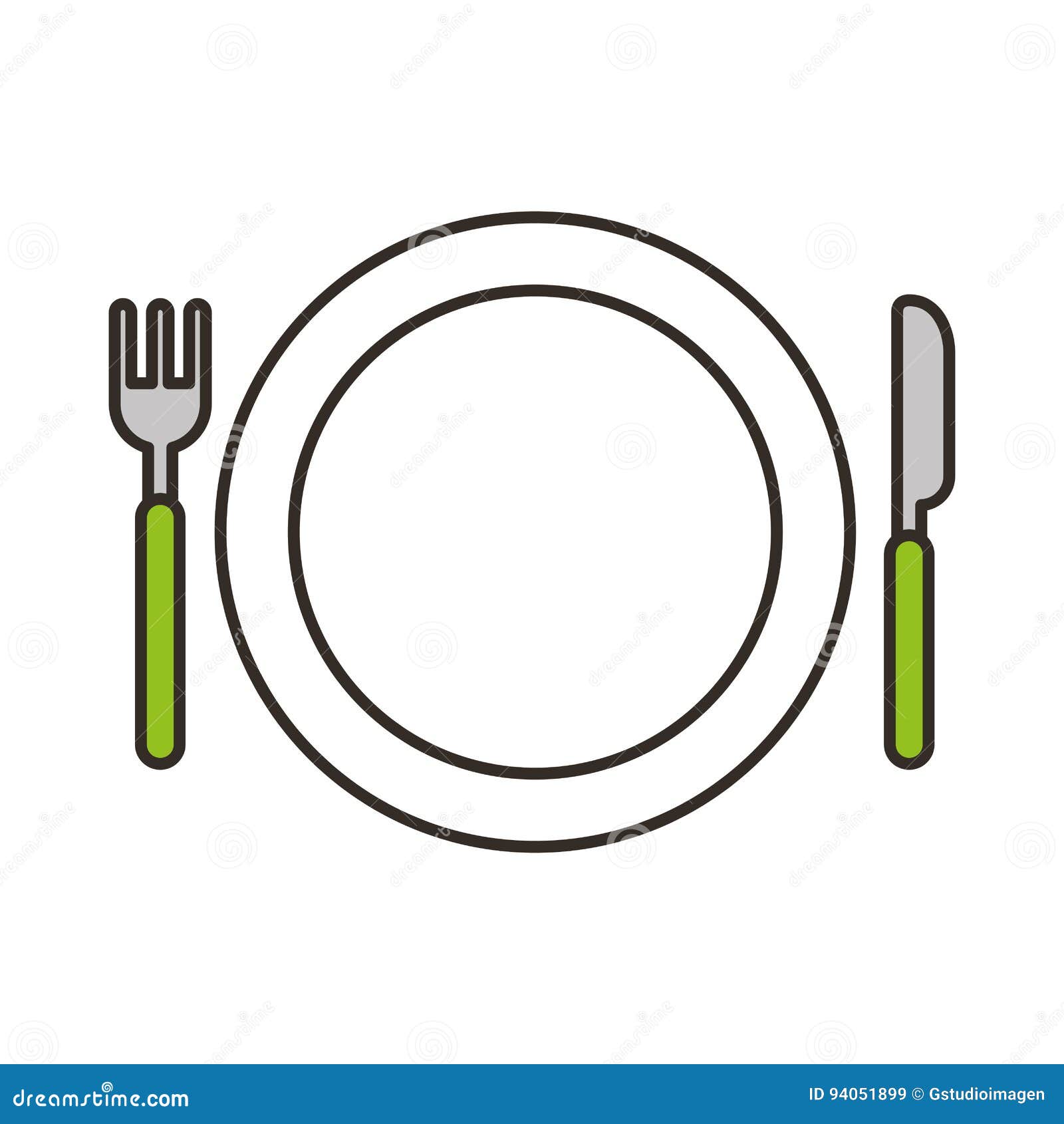 Teller Mit Gabel Und Messer Vektor Abbildung - Illustration von ...