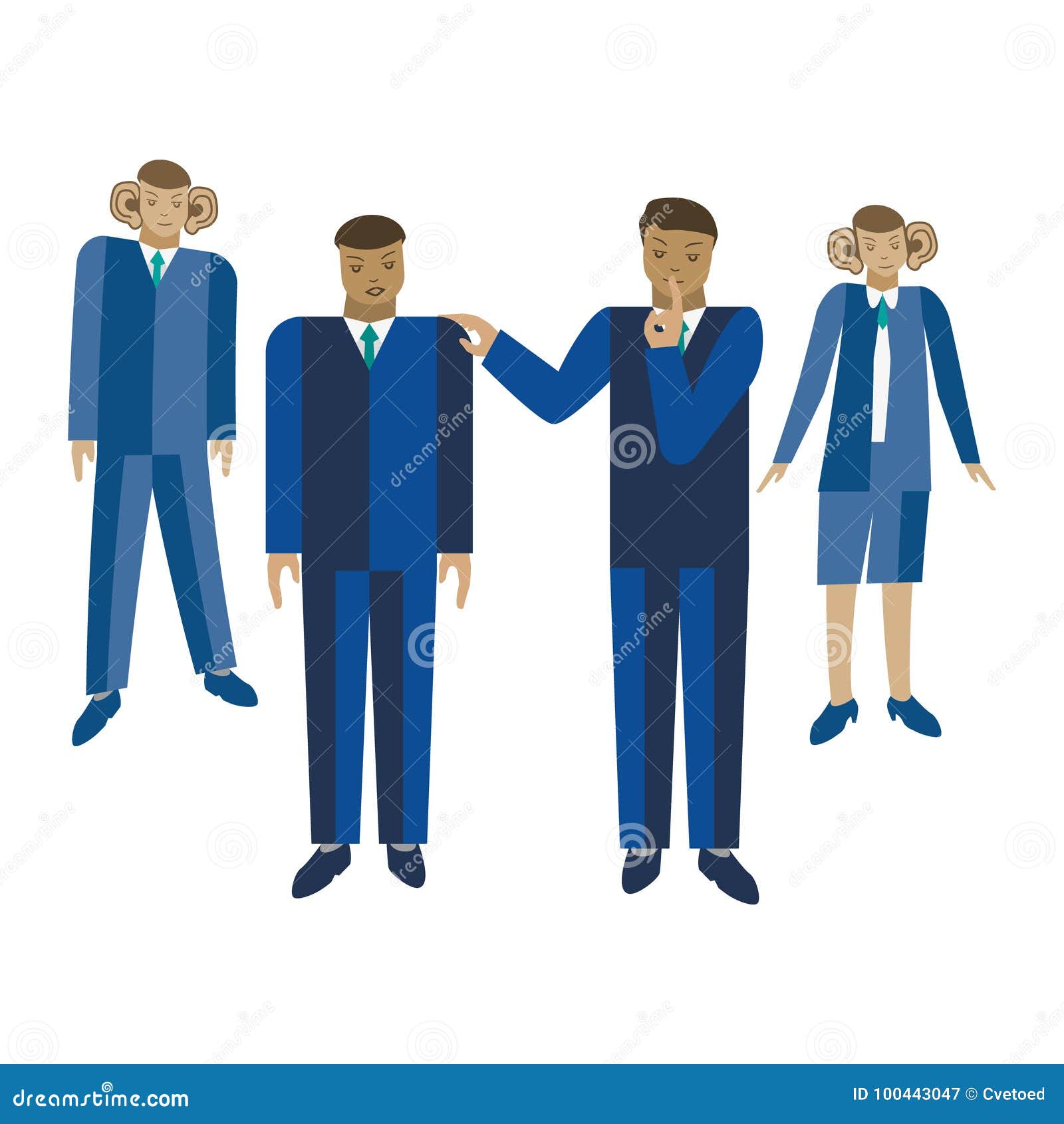 Telling a Business Secret Vector Illustration Stock Vector ...