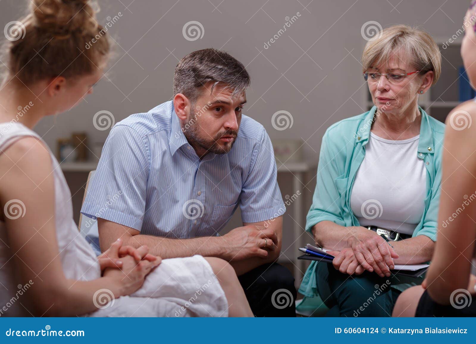 Telling about Problems during Therapy Stock Photo - Image of psychiatry ...