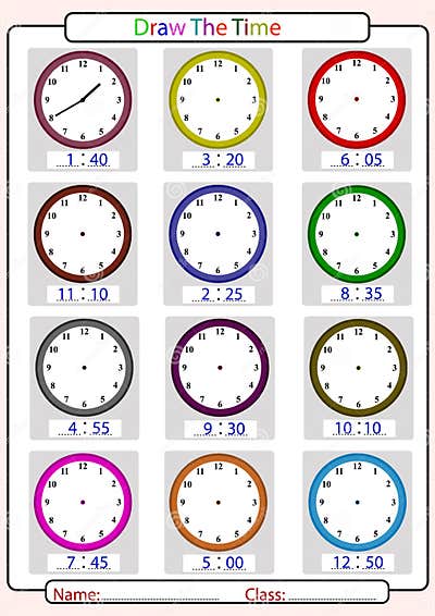 Telling the Time, Draw the Time Stock Vector - Illustration of ...