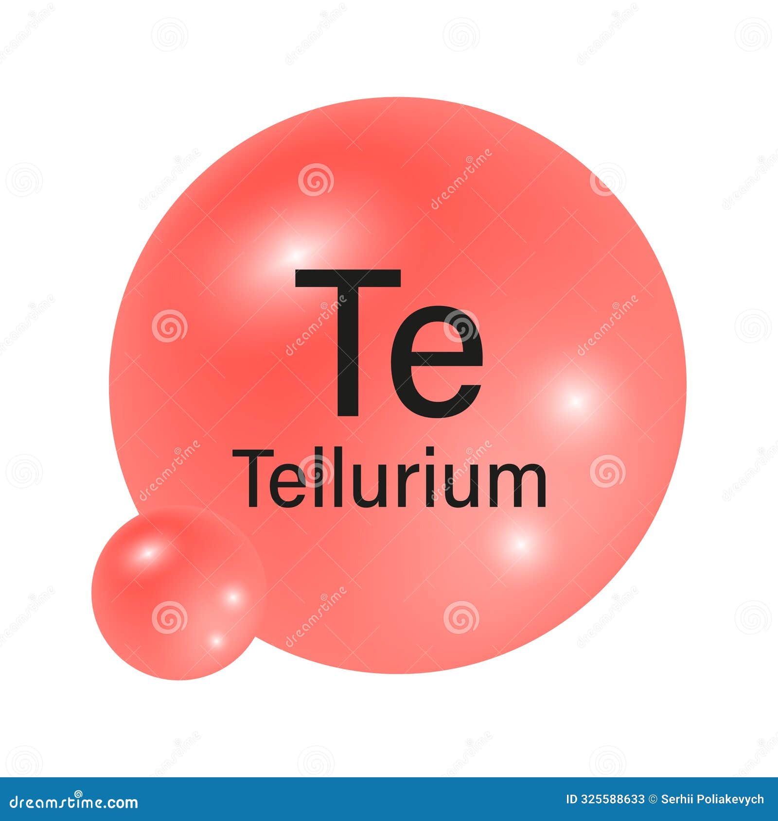 Tellurium Element From Periodic Table With The Neon Light Square Grid ...