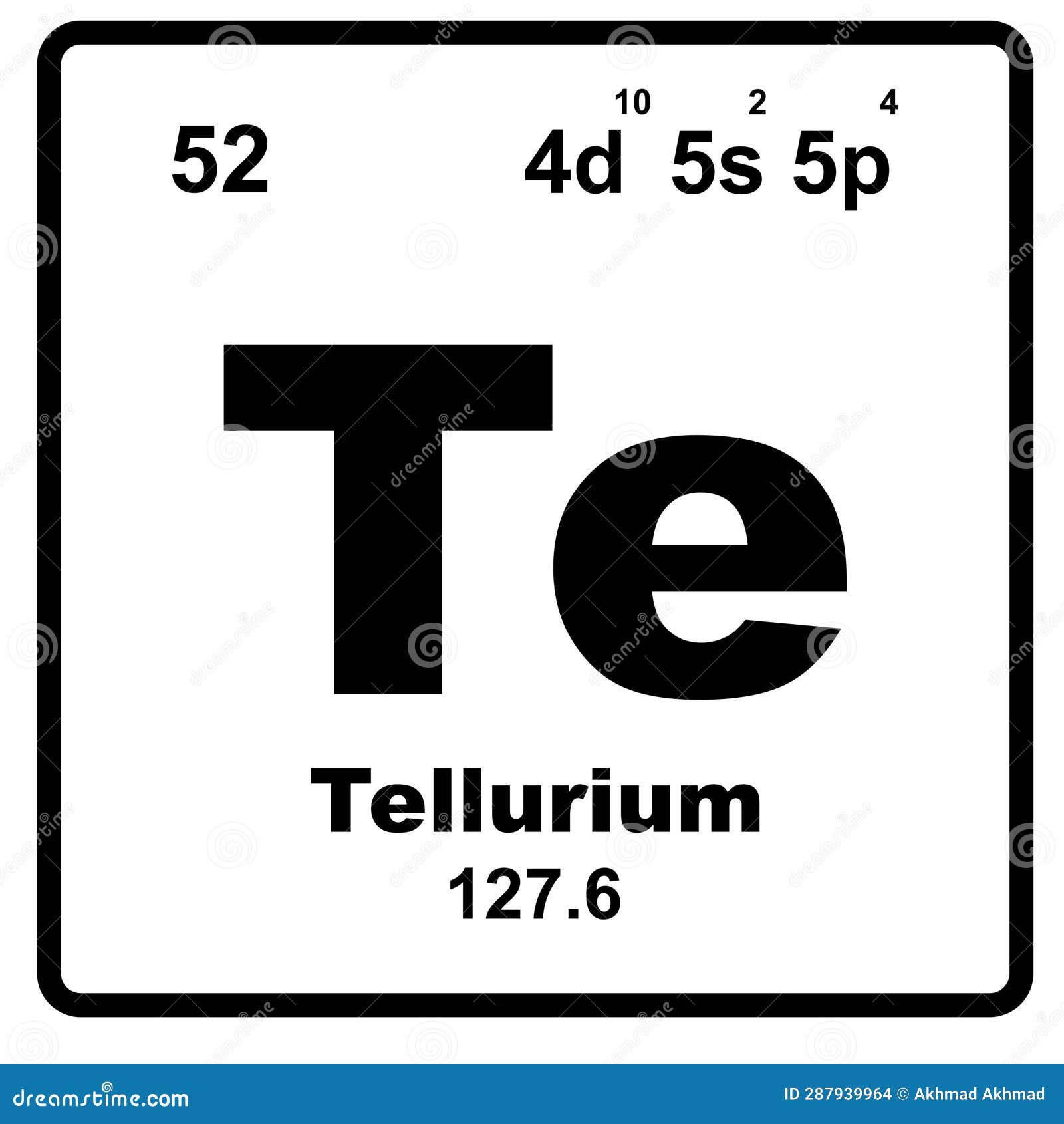 Tellurium Element From The Periodic Table Stock Image | CartoonDealer ...