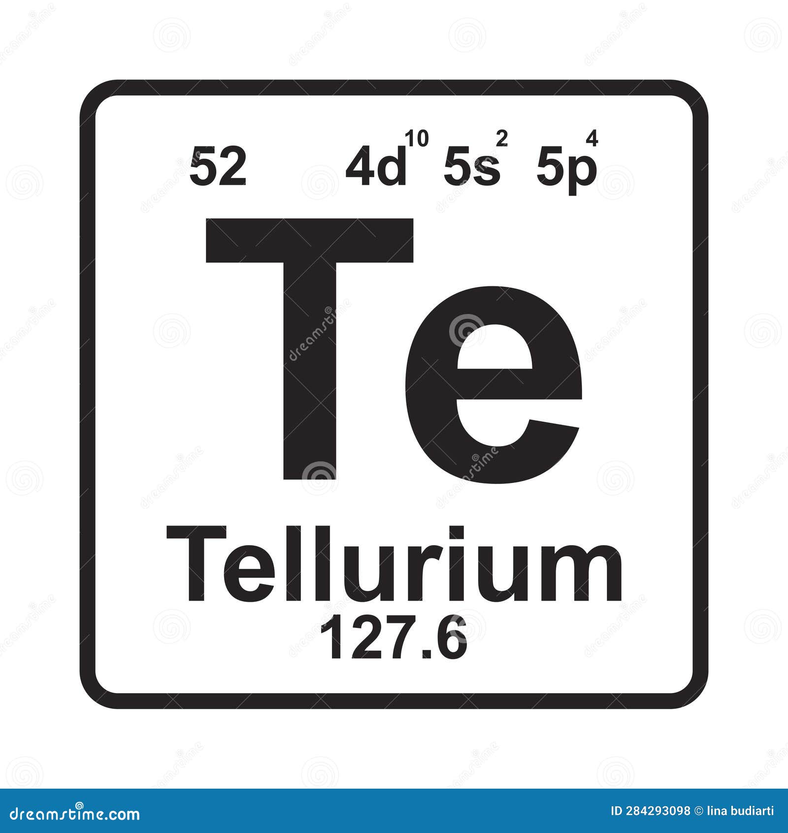 Tellurium Te, Element Symbol From Periodic Table Series Stock Image ...