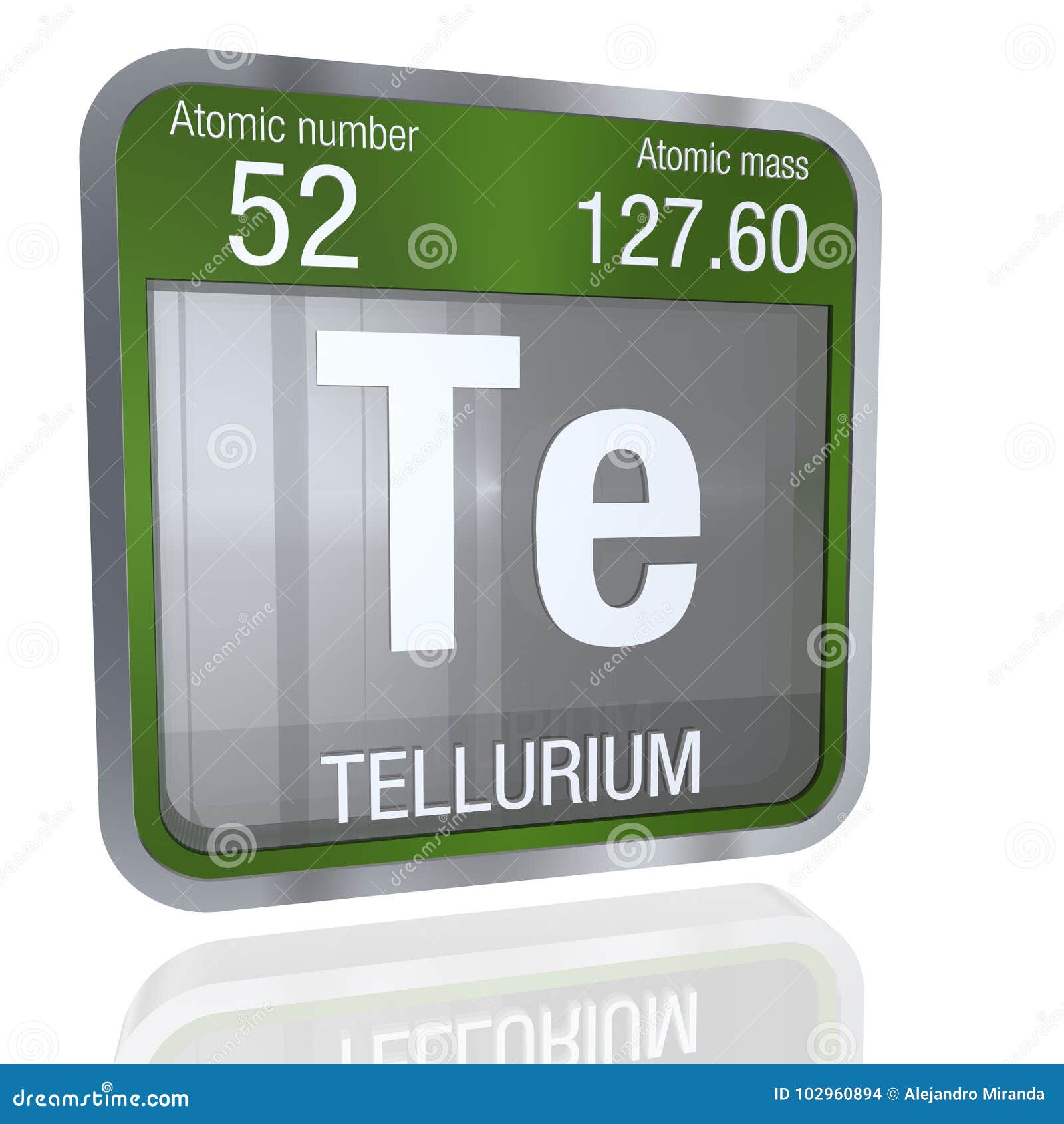 Tellurium Symbol. Sign Tellurium With Atomic Number And Atomic Weight ...