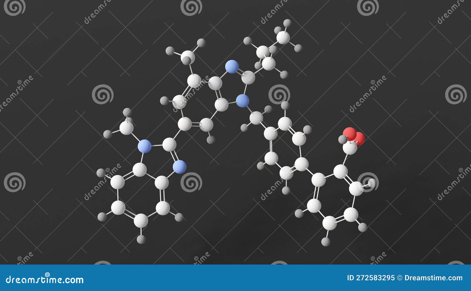 Telmisartan Molecule, Molecular Structure, Angiotensin II Receptor ...