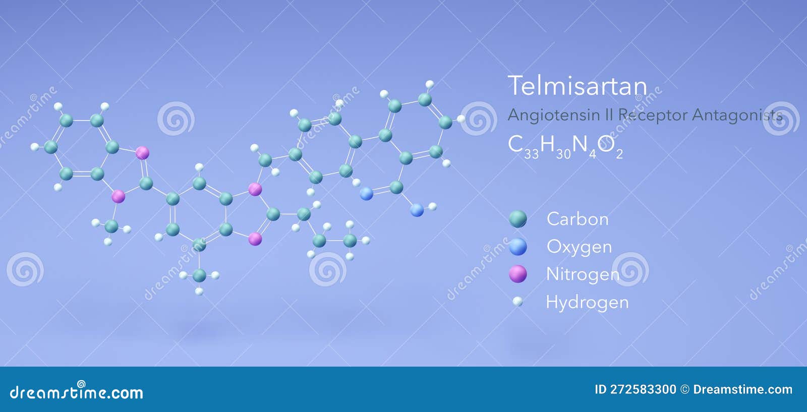 Telmisartan Molecule, Molecular Structures, Micardis, 3d Model ...