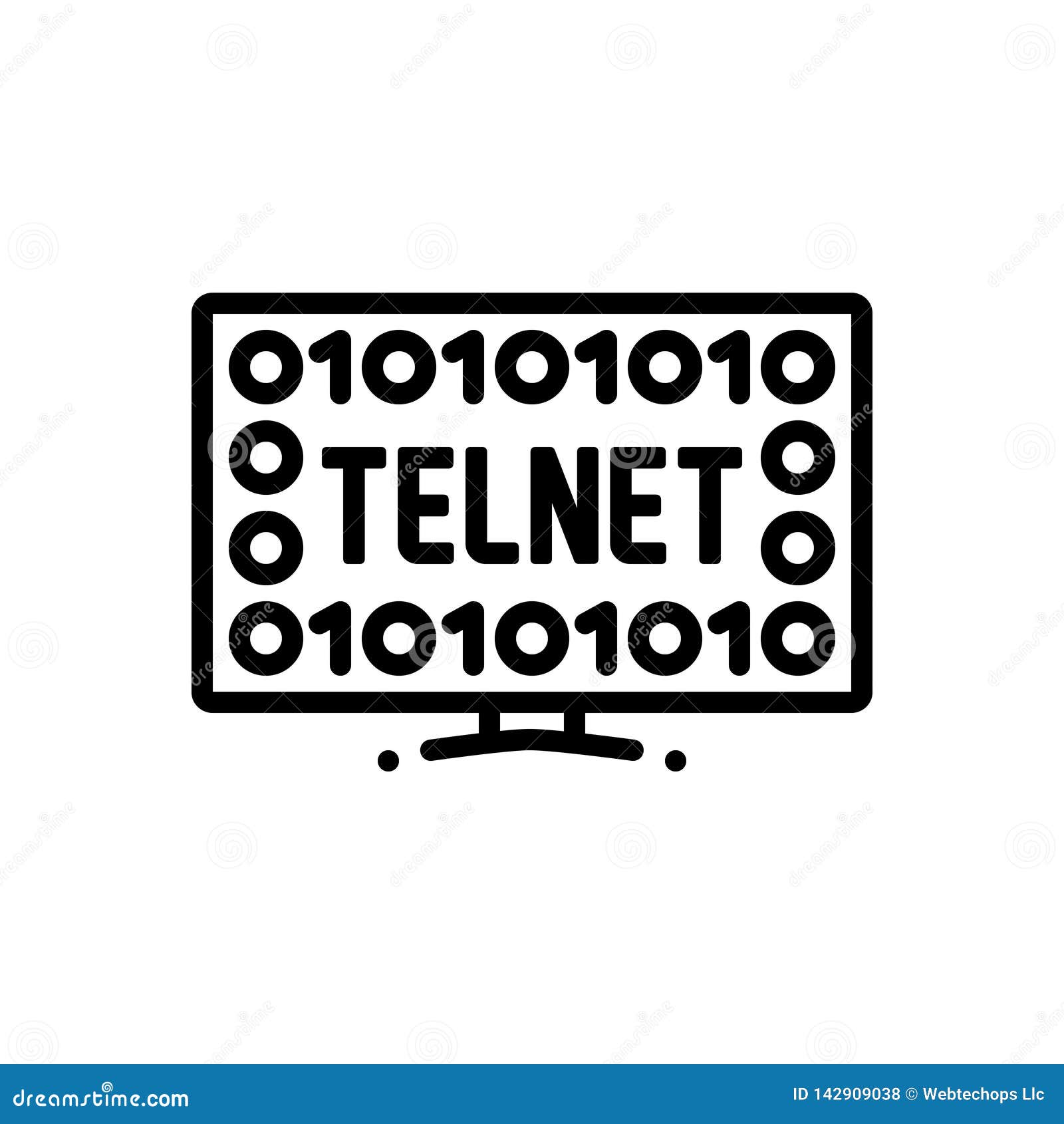 Black Line Icon for Telnet, Network and Technology Stock Vector ...