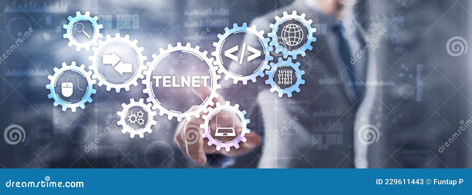 Telnet Virtual Terminal Client. Internet and Network Concept Stock ...