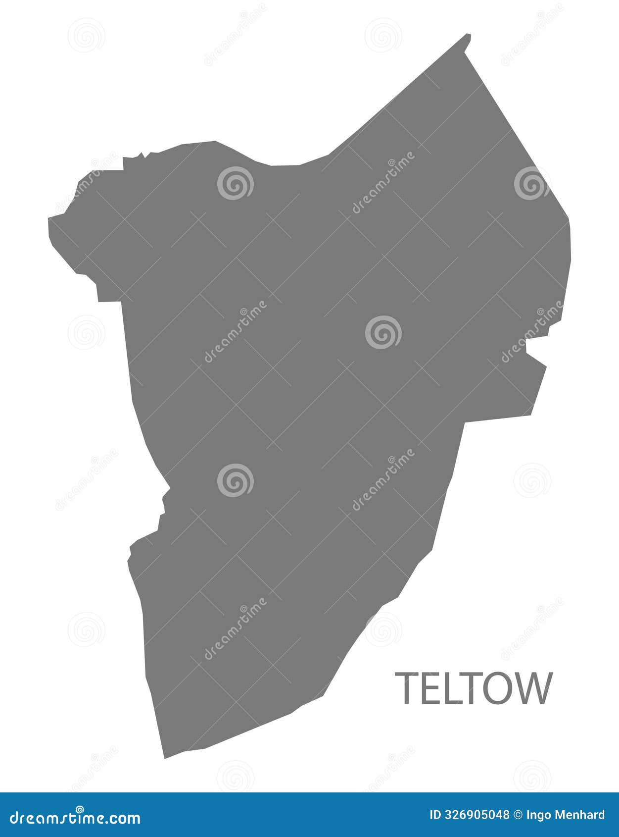 Teltow German City Map Grey Illustration Silhouette Shape Stock ...