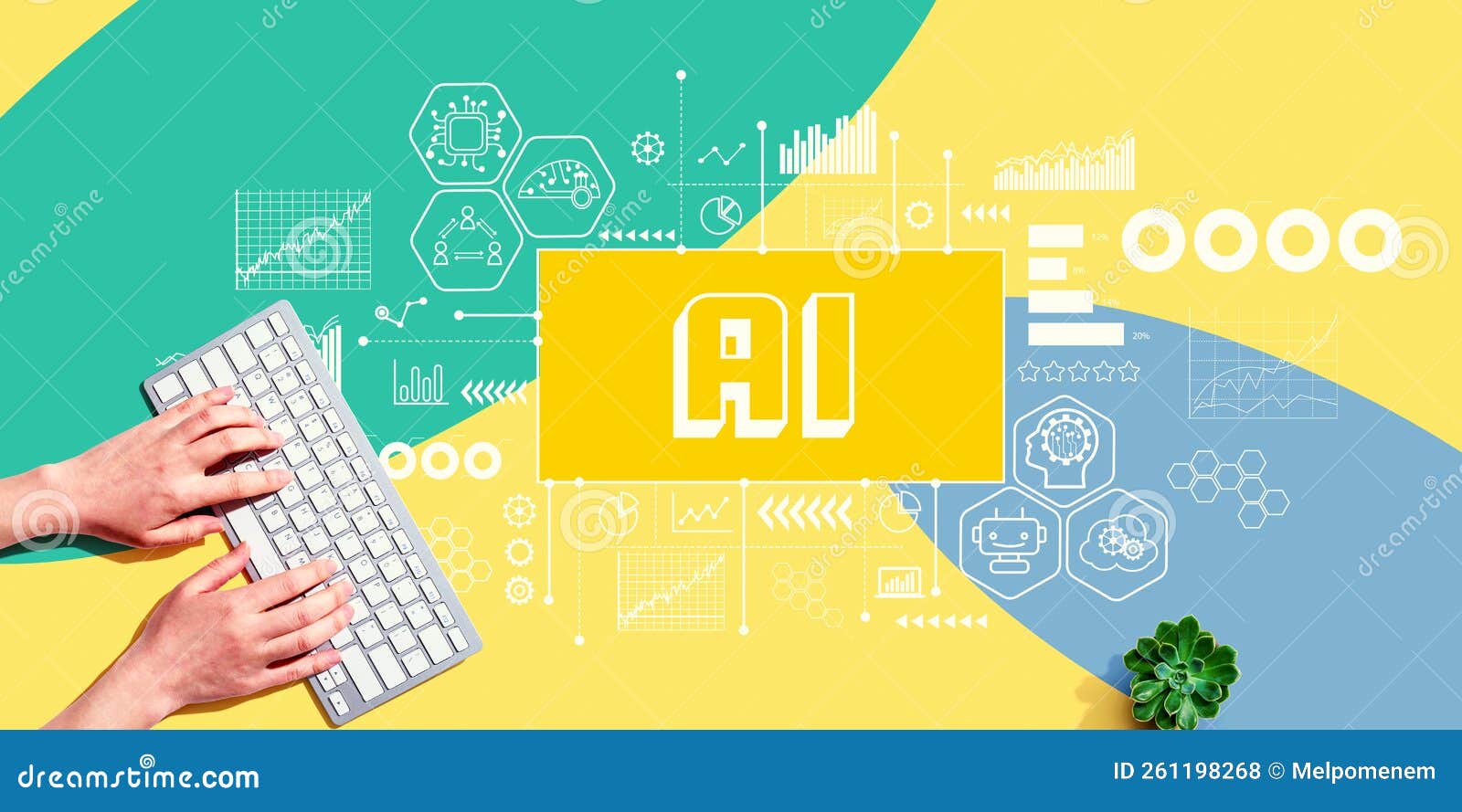 Tema Ai Com Pessoa Usando Teclado De Computador Foto de Stock - Imagem ...