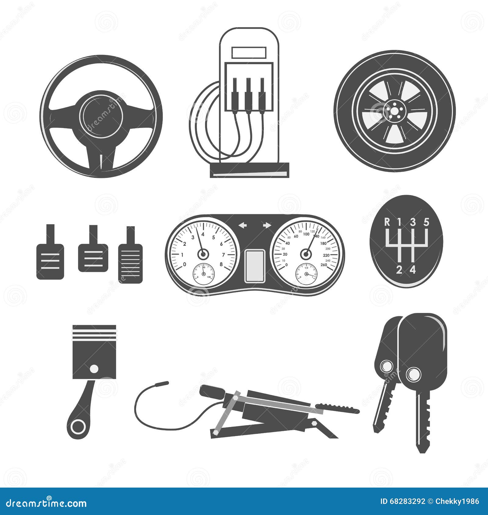 Tema Automotriz De Los Iconos Ilustración del Vector - Ilustración de ...