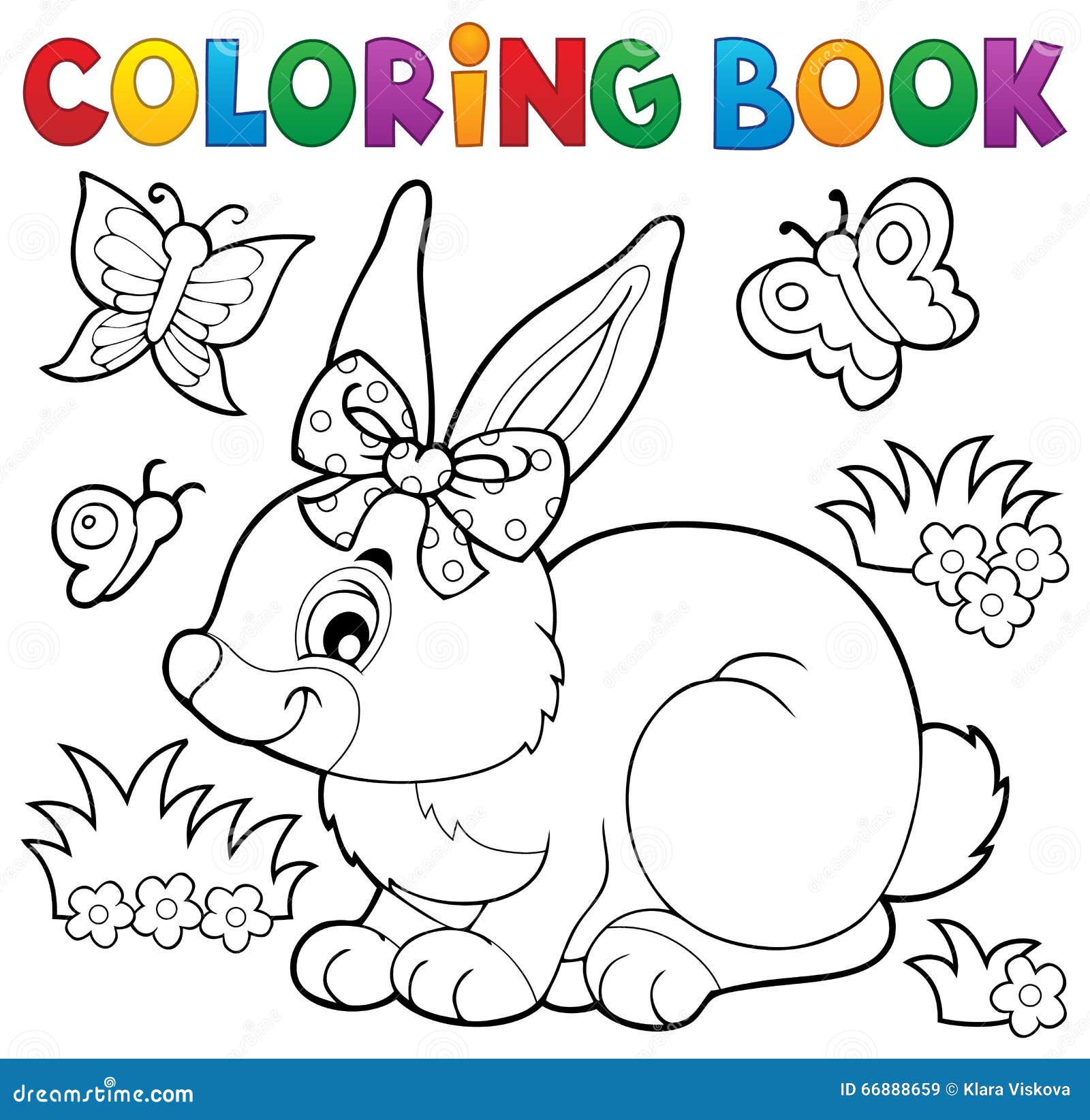 Tema 3 Del Conejo Del Libro De Colorear Ilustración del Vector ...