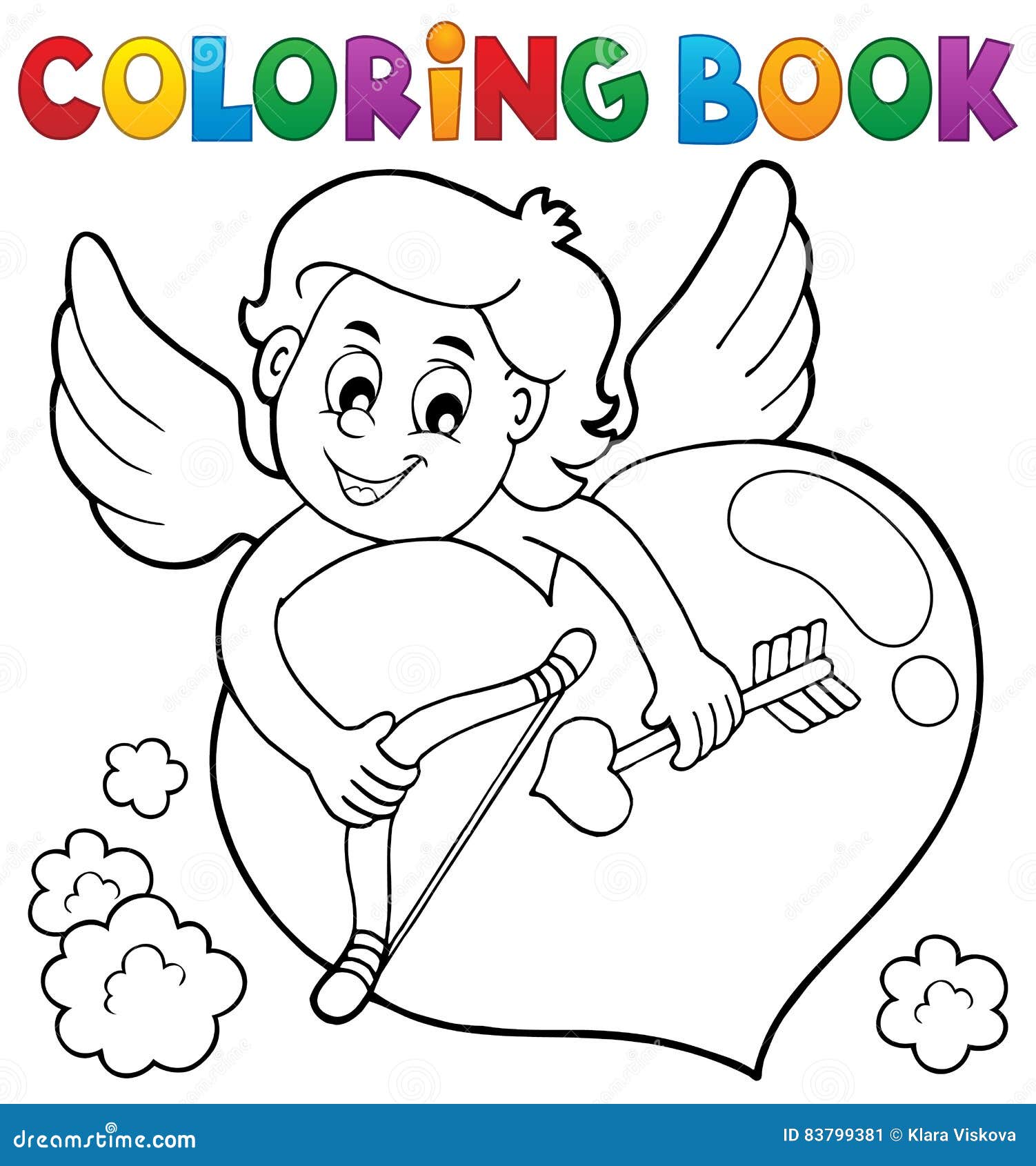 Tema 2 Del Cupido Del Libro De Colorear Ilustración del Vector ...