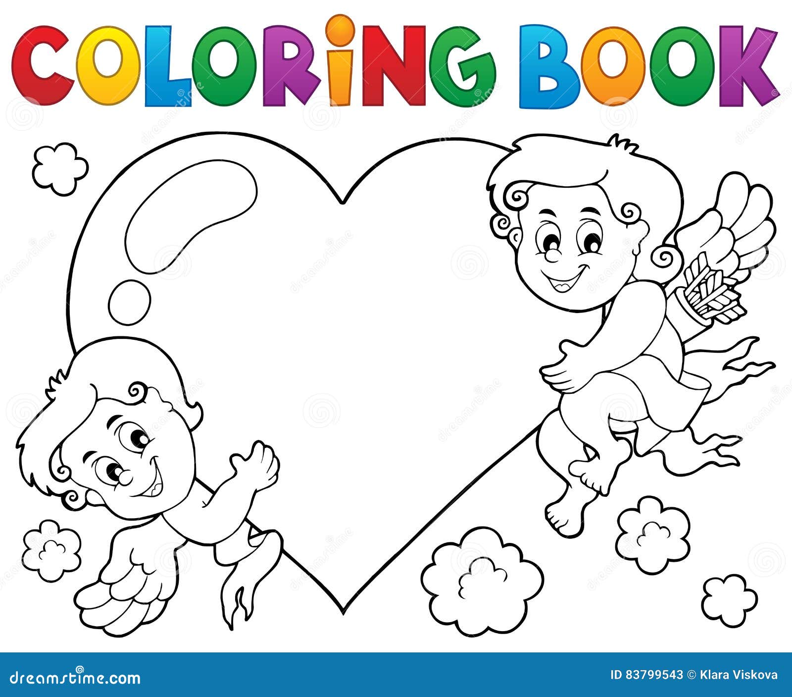 Tema 1 Del Cupido Del Libro De Colorear Ilustración del Vector ...