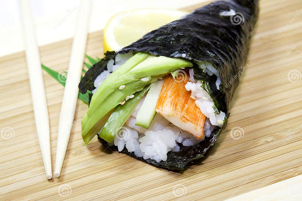 Temaki stock image. Image of board, temaki, lemon, healthy - 9008617