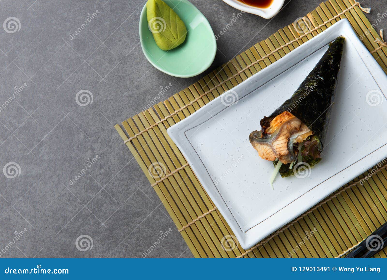 Temaki Unagi Sushi with Eel Stock Image - Image of life, food: 129013491