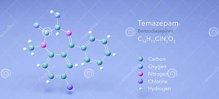 Temazepam Molecule, Molecular Structures, Restoril, 3d Model ...