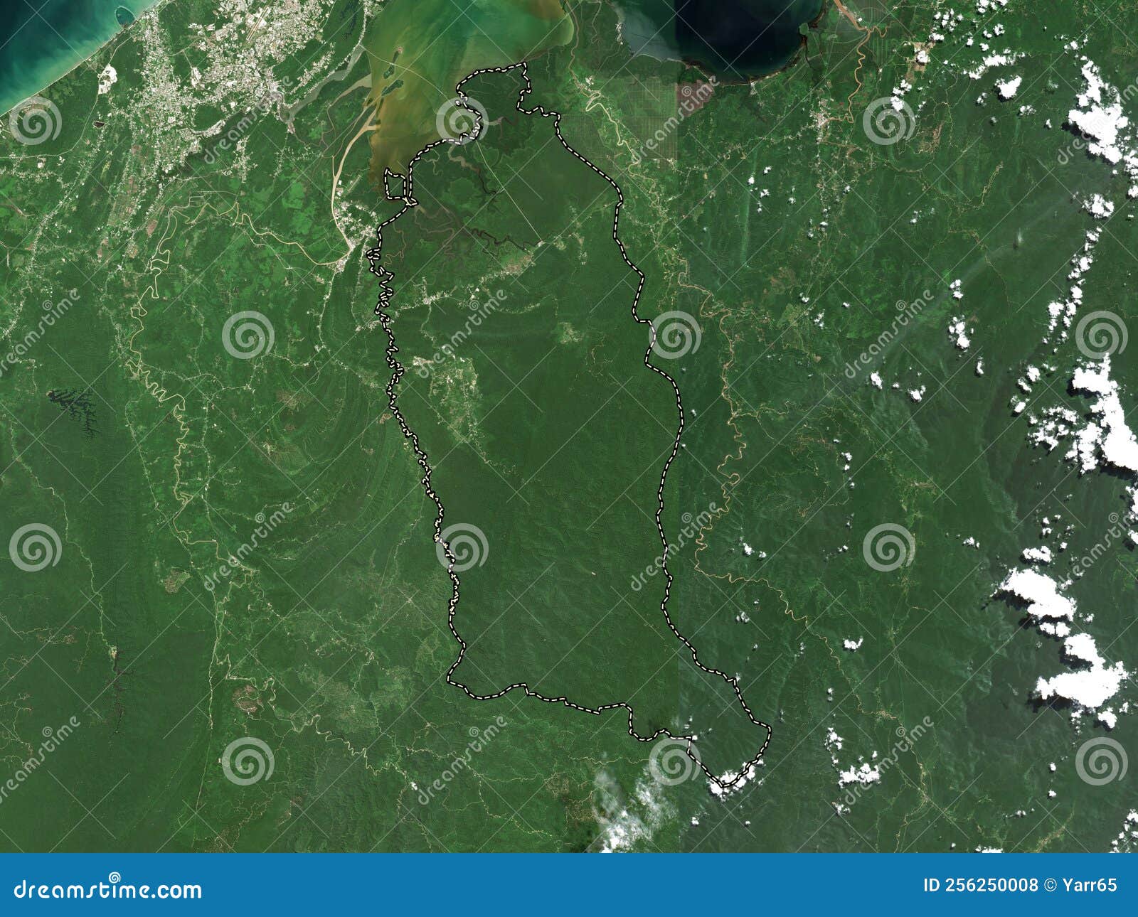Temburong, Brunei. High-res Satellite. No Legend Stock Illustration ...