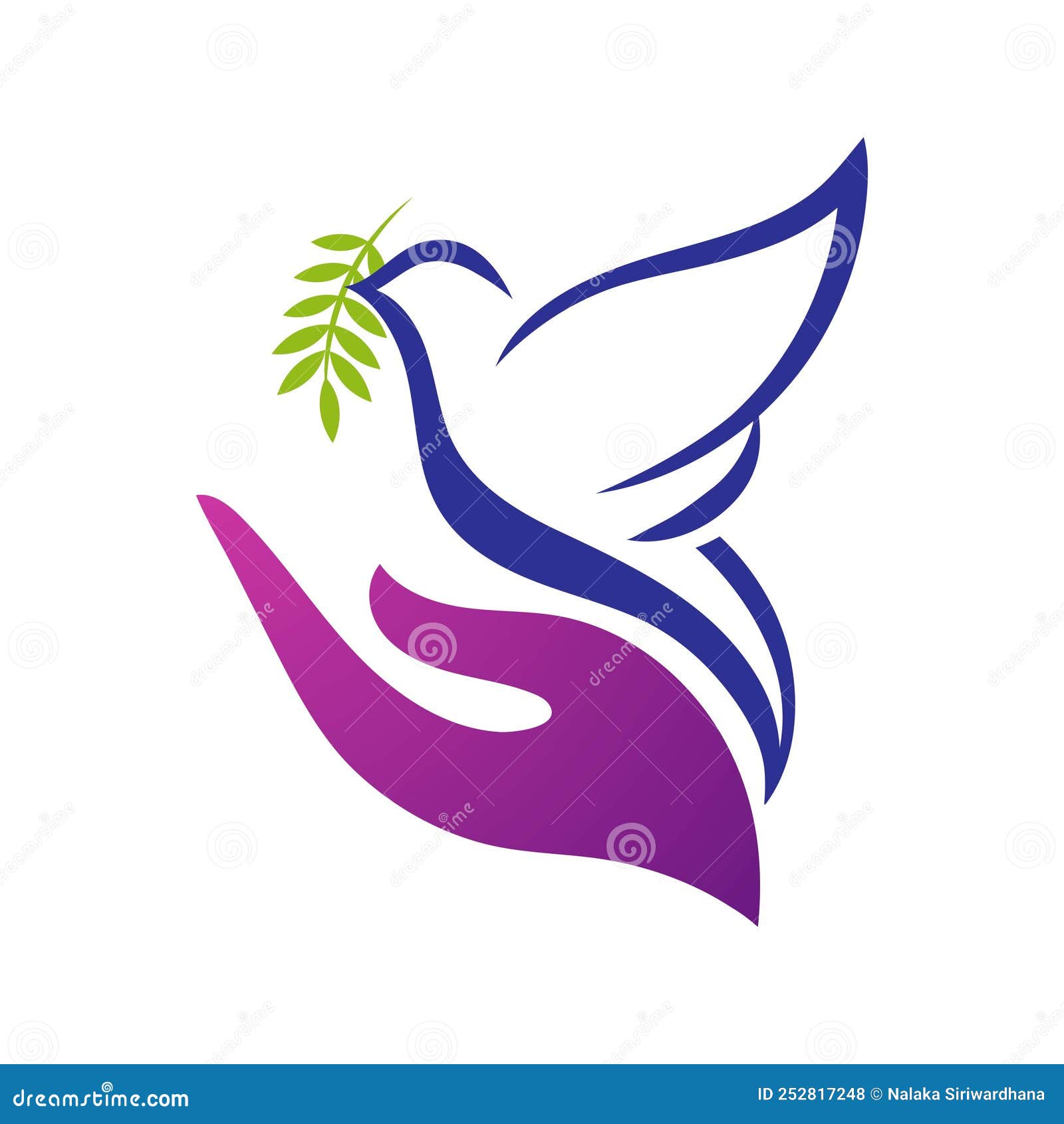 Dove Icon with Hand Symbol. Stock Illustration - Illustration of design ...