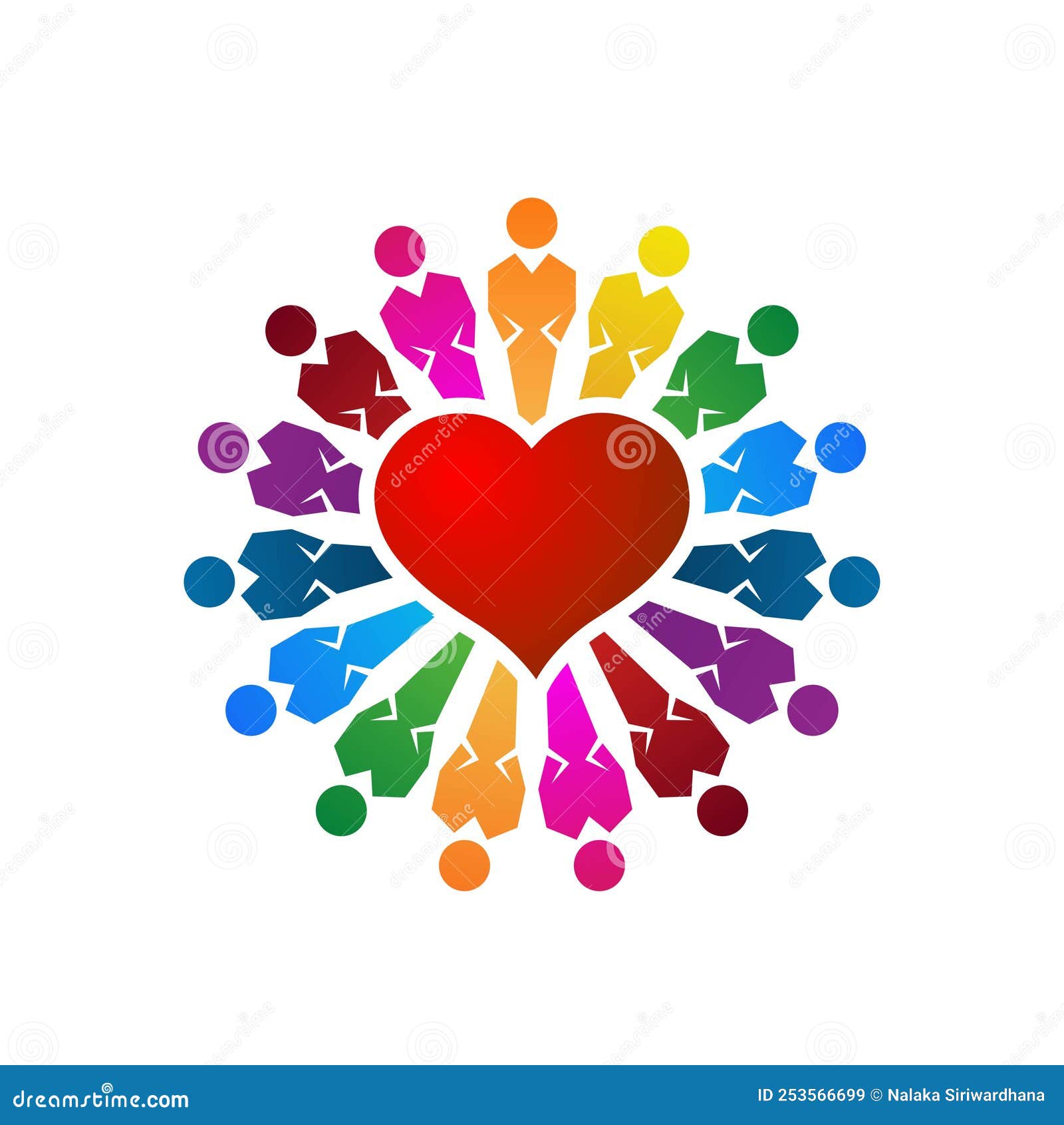 Colourful Community Circle. Stock Vector - Illustration of people, body ...