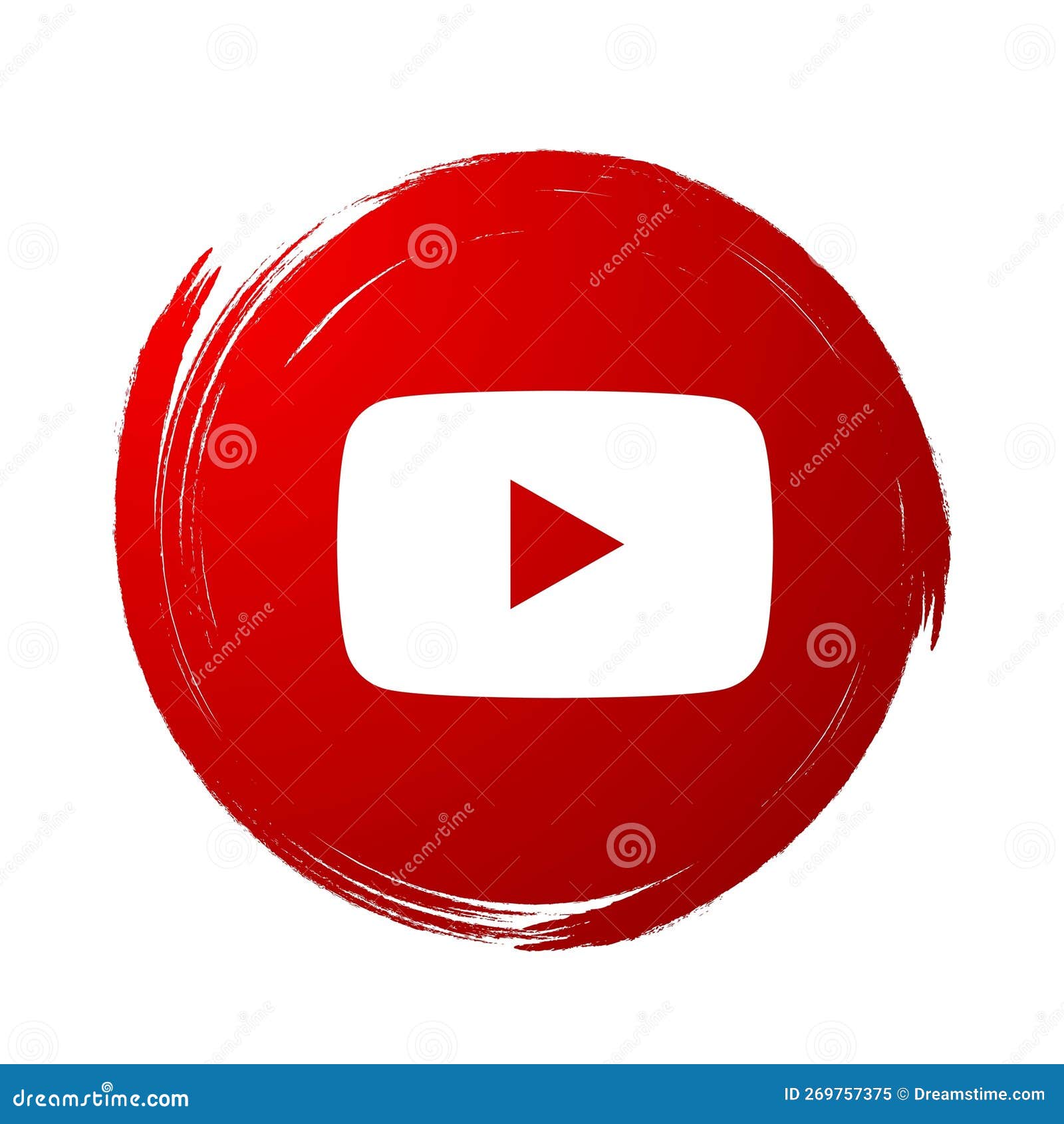 YouTube Logo Over White Round Brush Style. Editorial Image ...