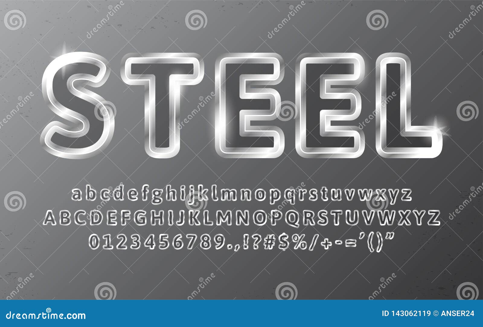 Metal Chrome Alphabet Steel Stock Vector - Illustration of effect ...