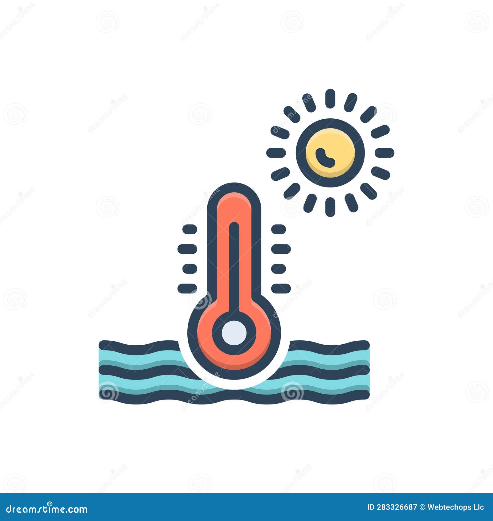 Color Illustration Icon for Temp, Temperature and Water Stock ...
