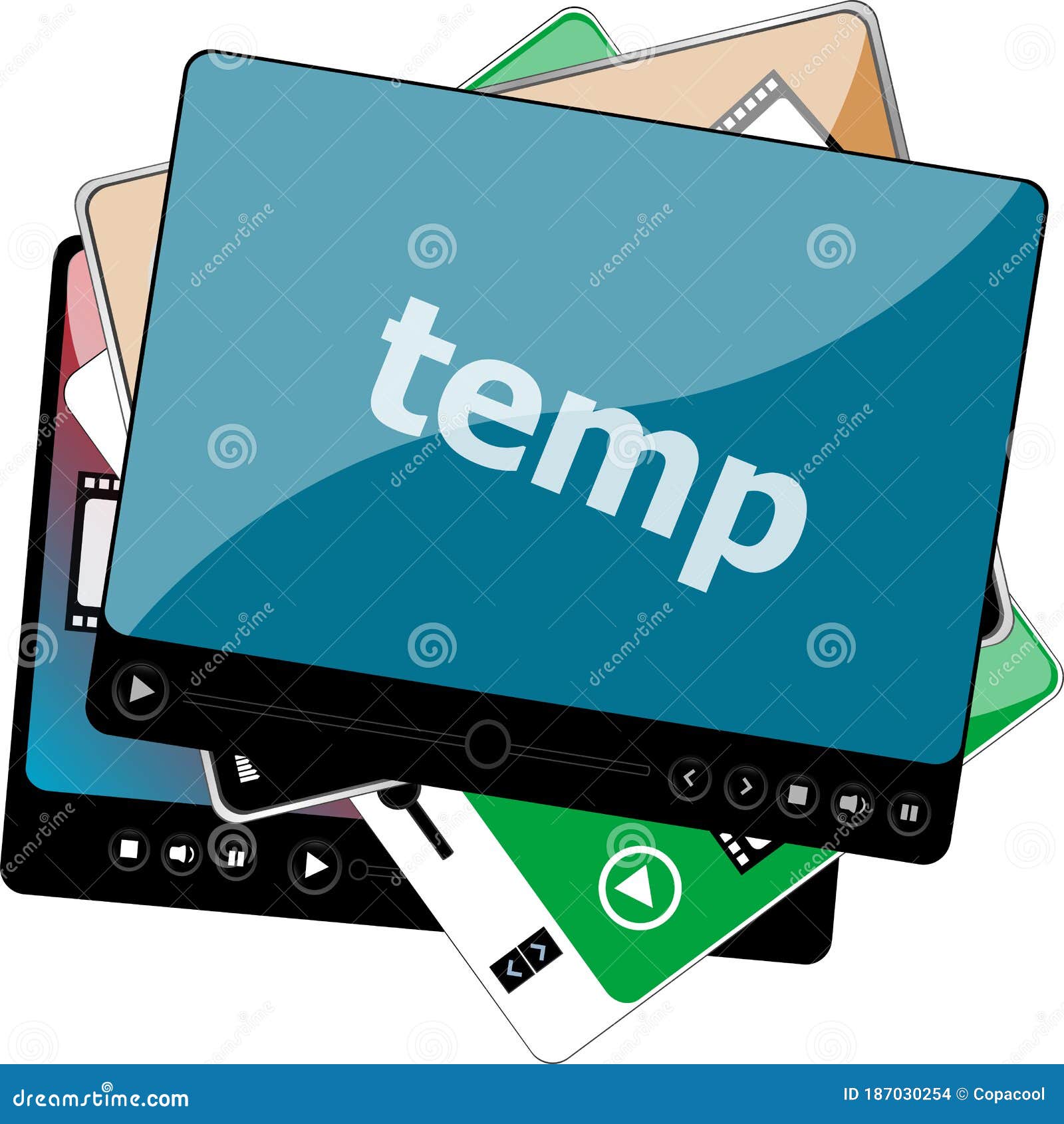 Video Media Player for Web with Text Temp Stock Illustration ...