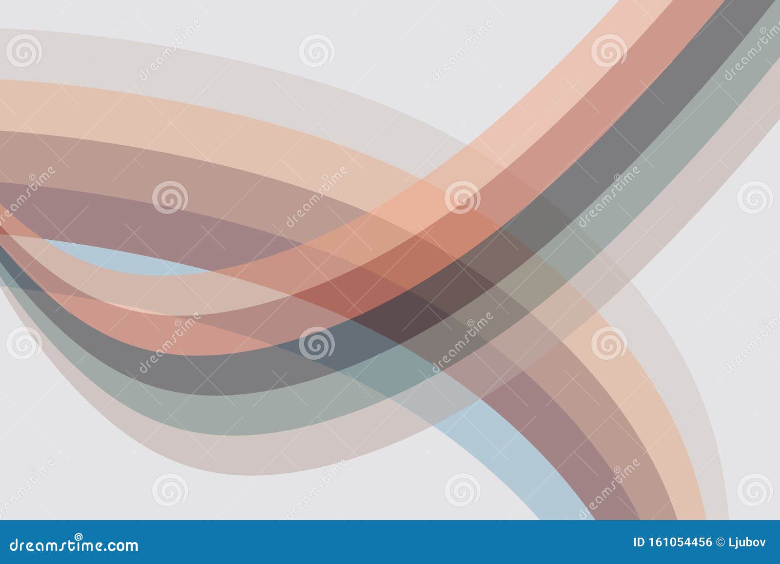 Tempate For Banner With Two Trnsparent Colorful Waves On Light Grey ...