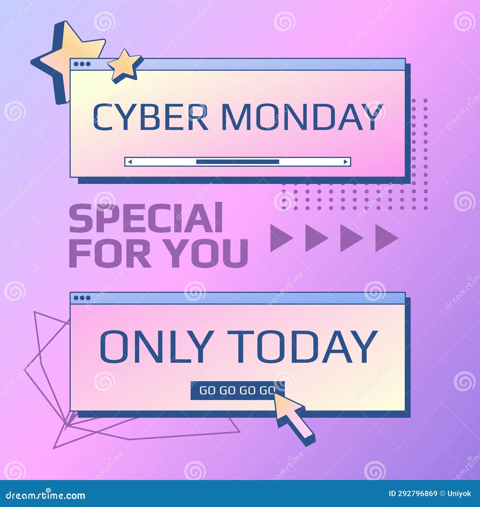 Tempate Design Cyber Monday Banner. 90s Interface Style. Retro Design ...