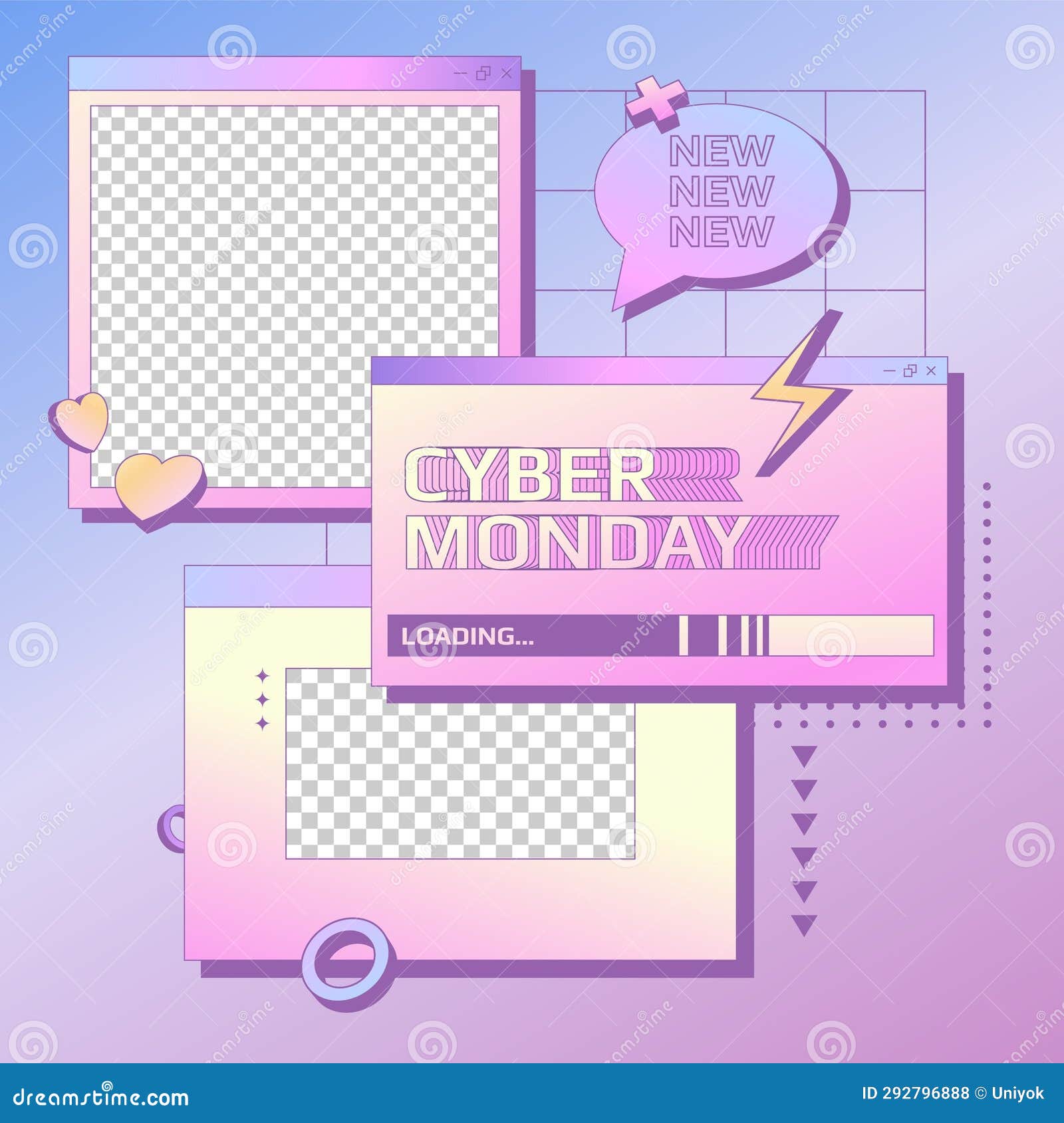 Tempate Design Cyber Monday Banner. 90s Interface Style. Retro Design ...